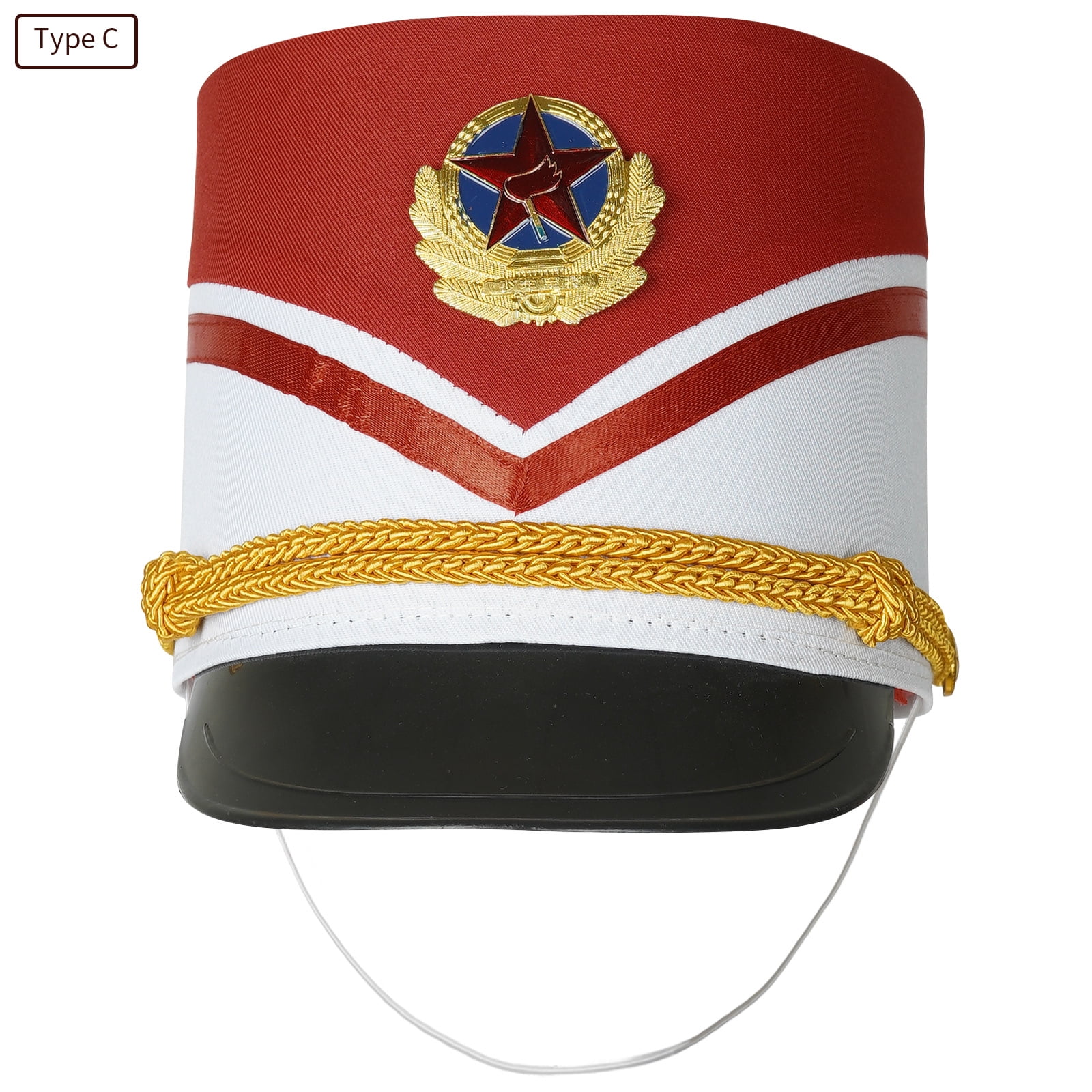 Aislor Marching Band Hat for Kids Drum Major Hat with Gold TrimToy ...