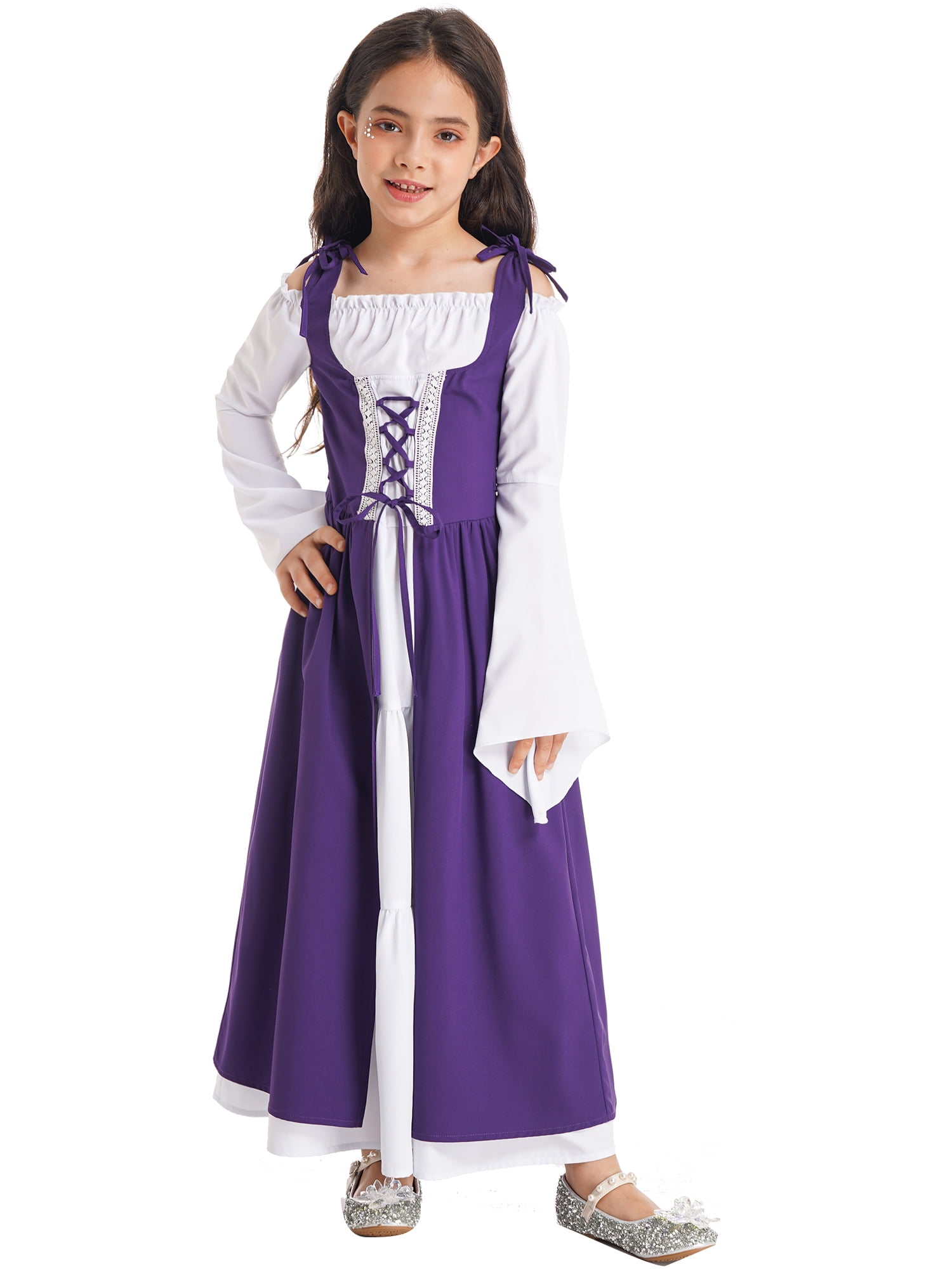 Aislor Medieval Renaissance Maxi Dress for Girls Halloween Vampire ...