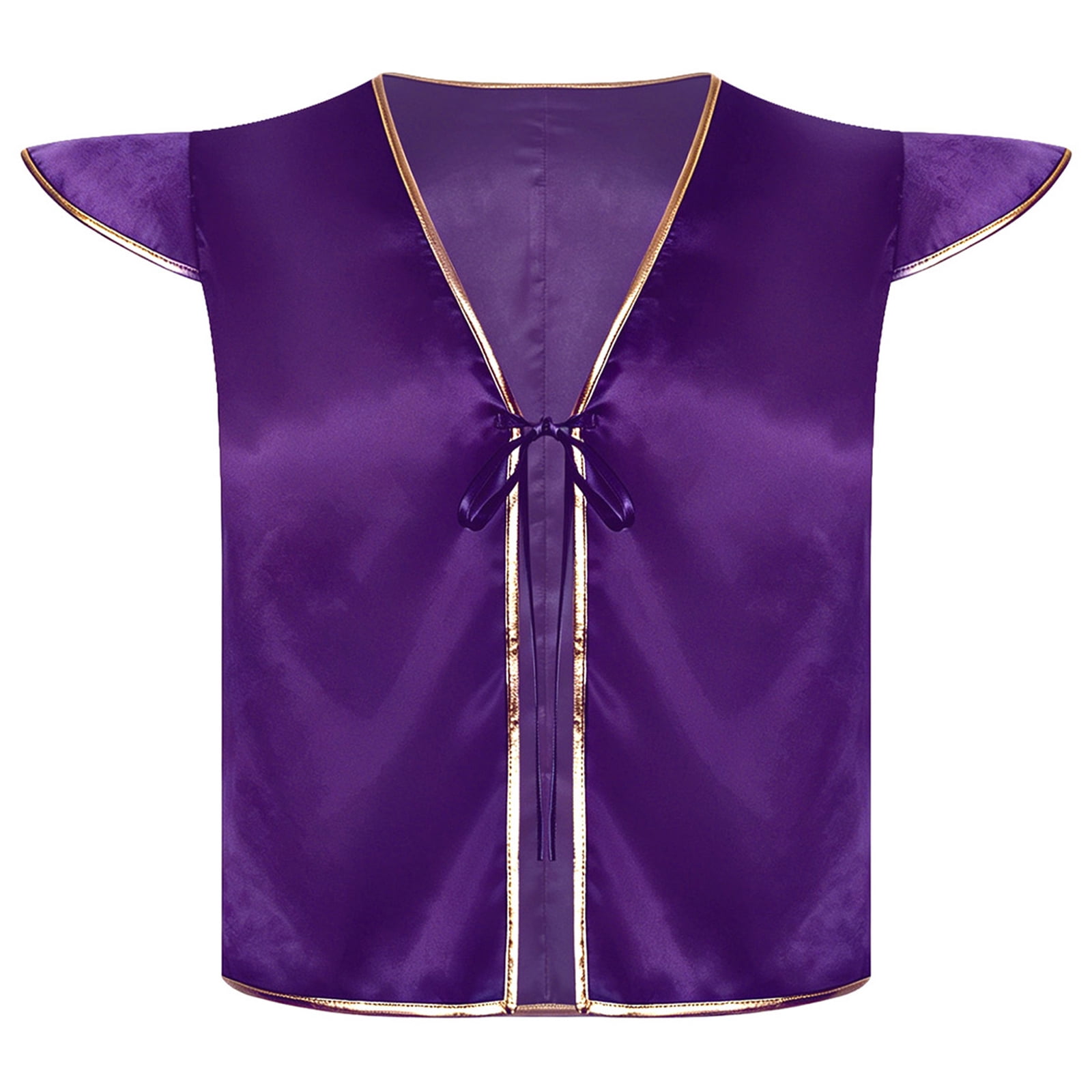 Aislor Men Cosplay Vest Fly Sleeve Open Front with Tying Detail ...