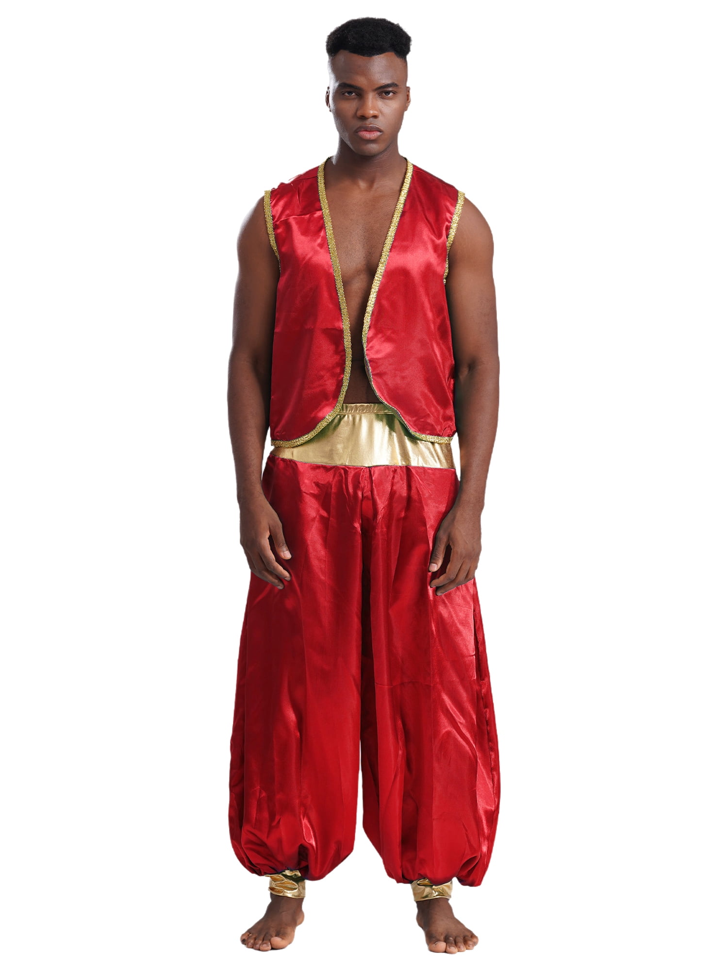 Aislor Men's Halloween Arabian Prince Costume 2 Piece Persian Cosplay ...
