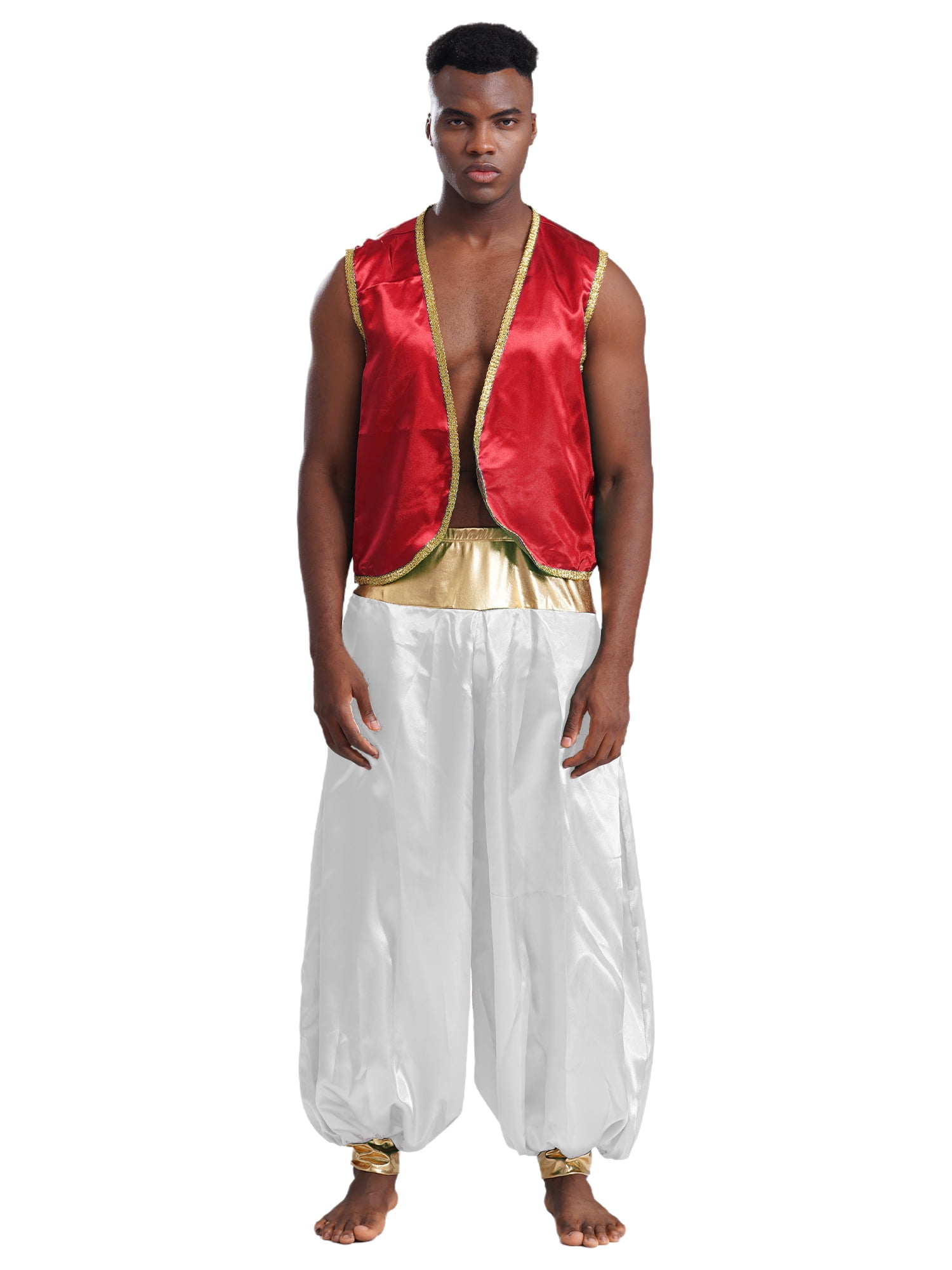 Aislor Men's Halloween Arabian Prince Costume 2 Piece Persian Cosplay ...
