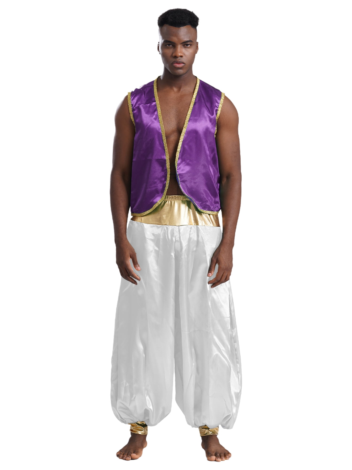 Aislor Men's Halloween Arabian Prince Costume 2 Piece Persian Cosplay ...