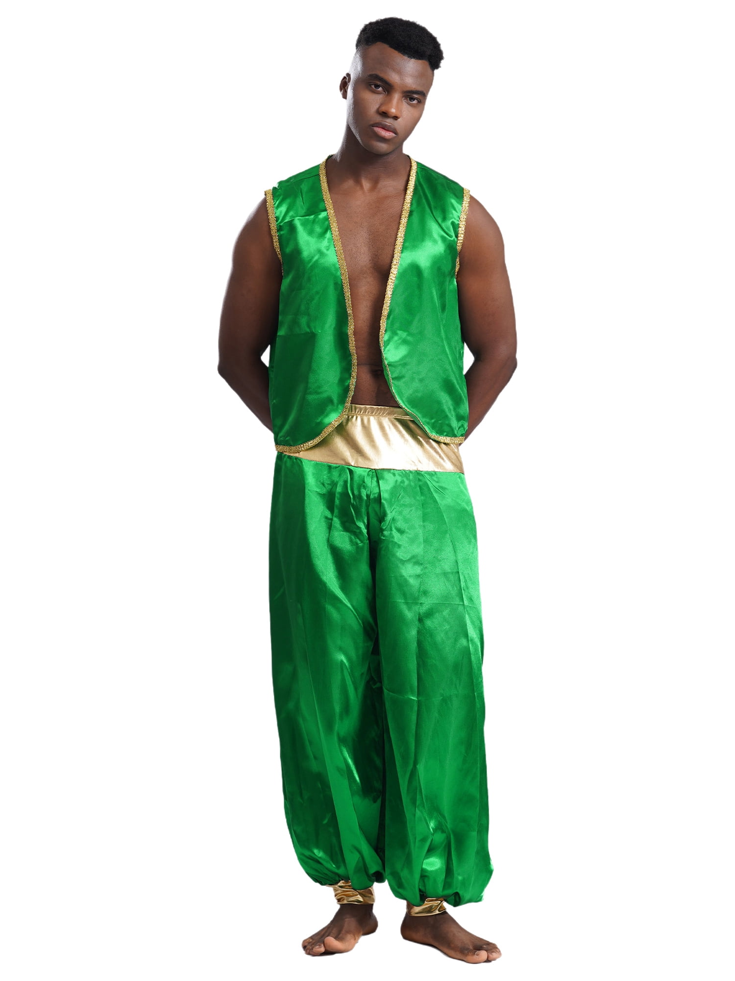 Aislor Men's Halloween Arabian Prince Costume 2 Piece Persian Cosplay ...