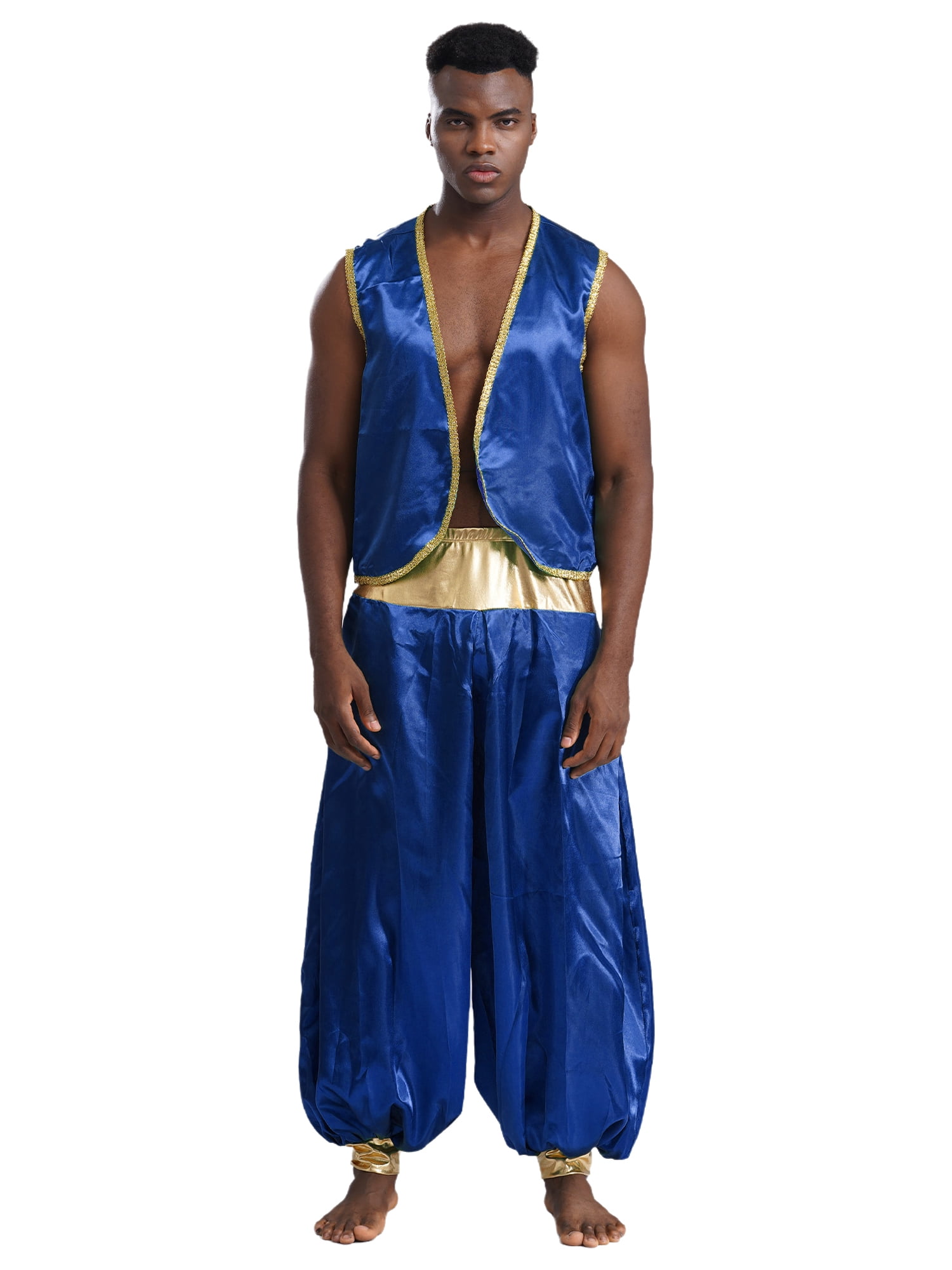 Aislor Men's Halloween Arabian Prince Costume 2 Piece Persian Cosplay ...