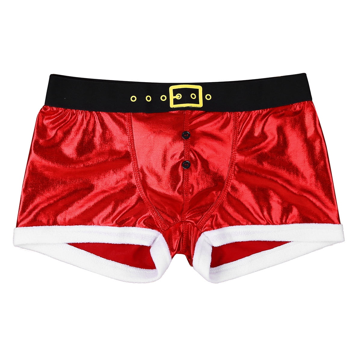 Aislor Men's Metallic Boxer Briefs Shorts Christmas Santa Claus Trunk ...