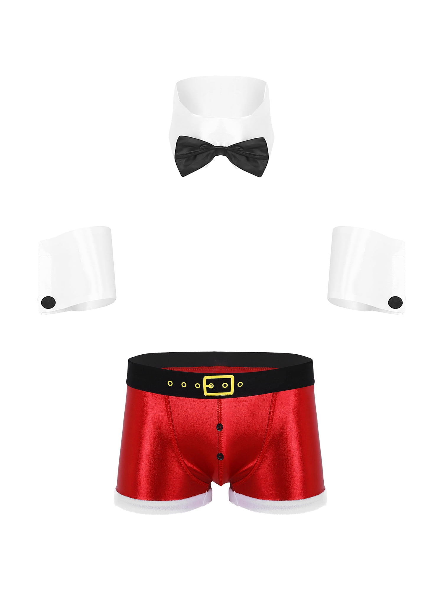 Aislor Men's Sexy Bowtie Waiter Cosplay Costume Santa Outfits Christmas ...