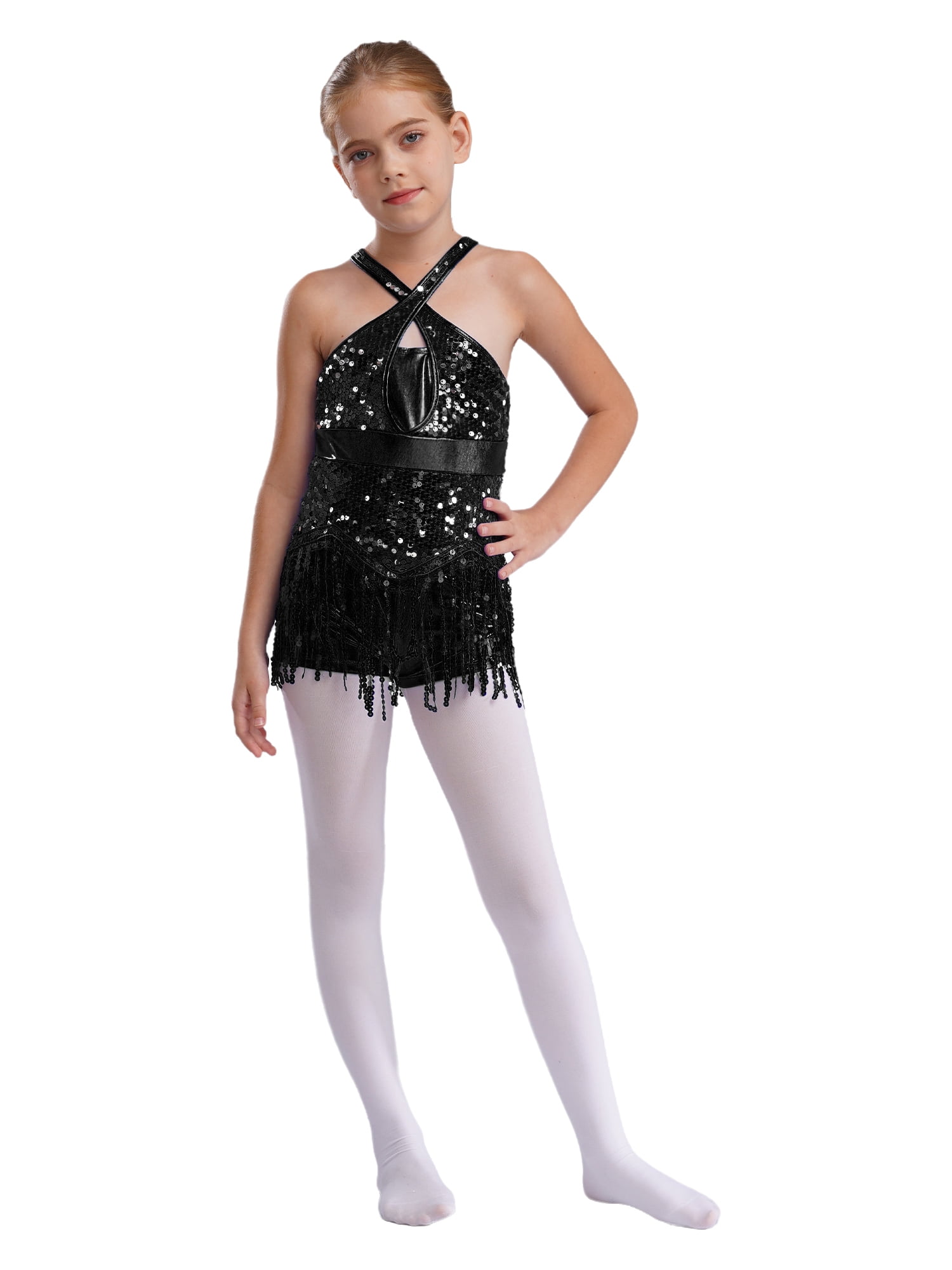 Aislor Sequins Latin Dance for Girls Ballet Dress for Lyrical Jazz ...