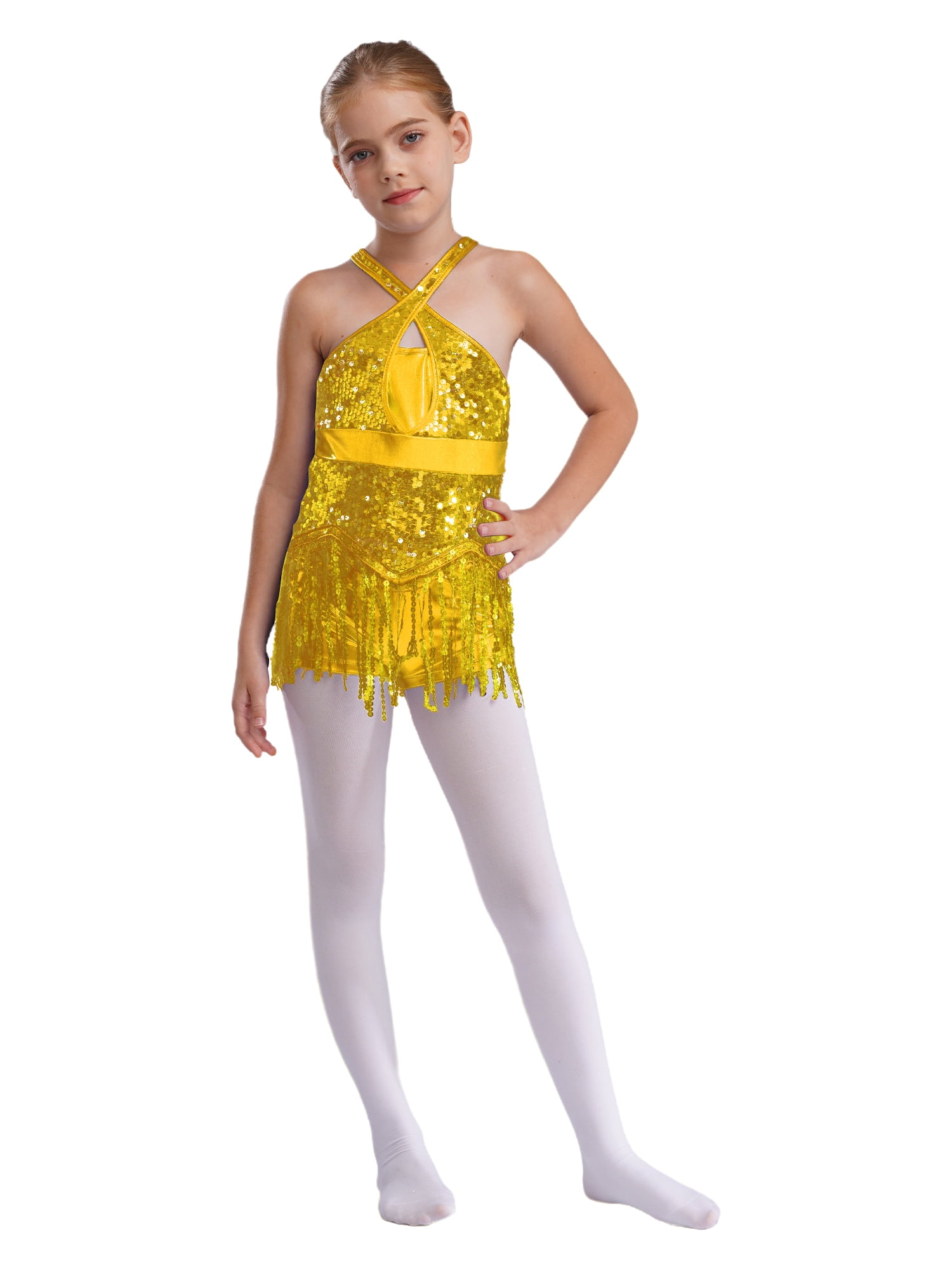Aislor Sequins Latin Dance for Girls Ballet Dress for Lyrical Jazz ...