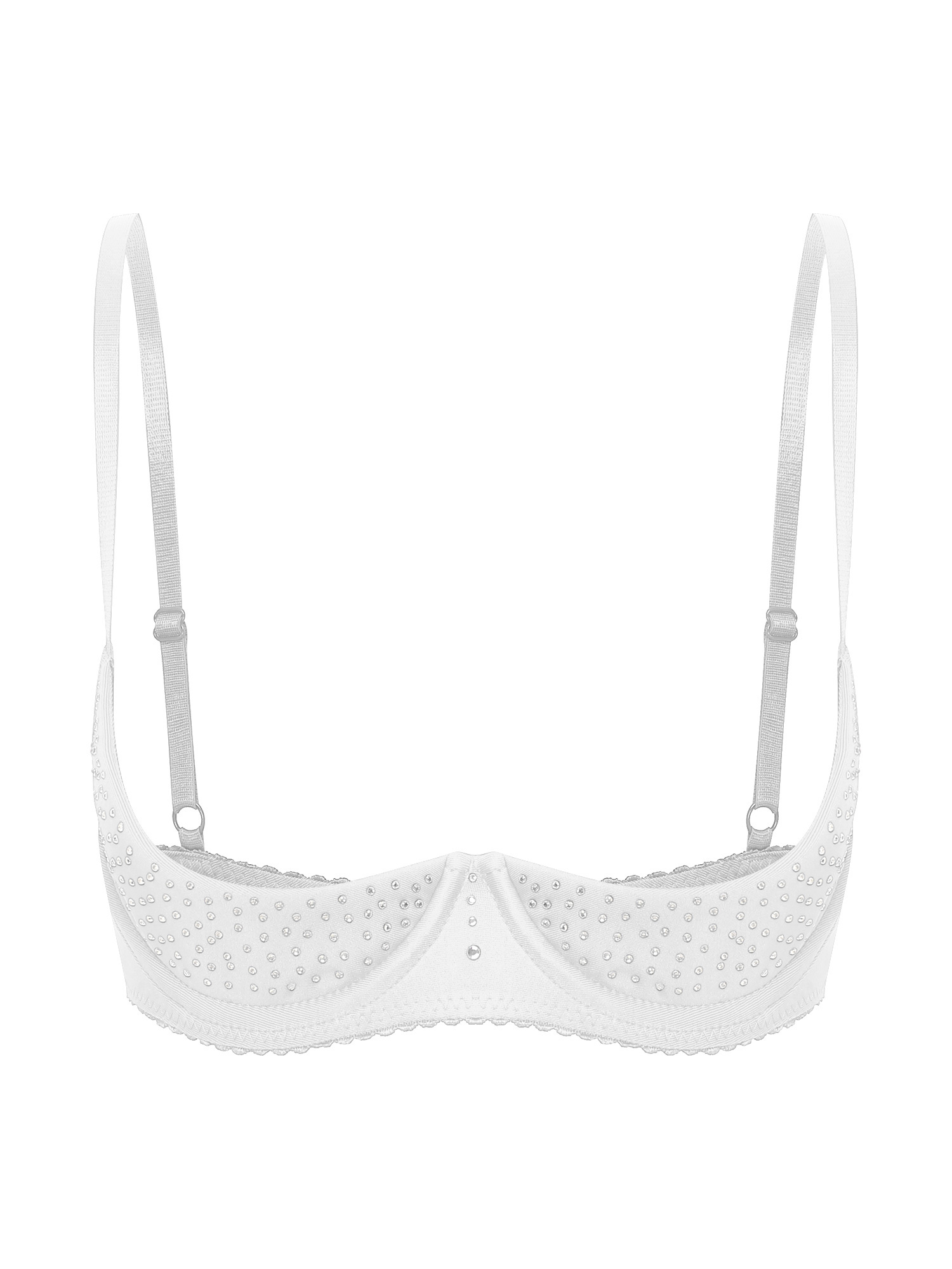 Aislor Woman Push Up Rhinestones Shelf Bra Underwire Hollow Out Crop ...