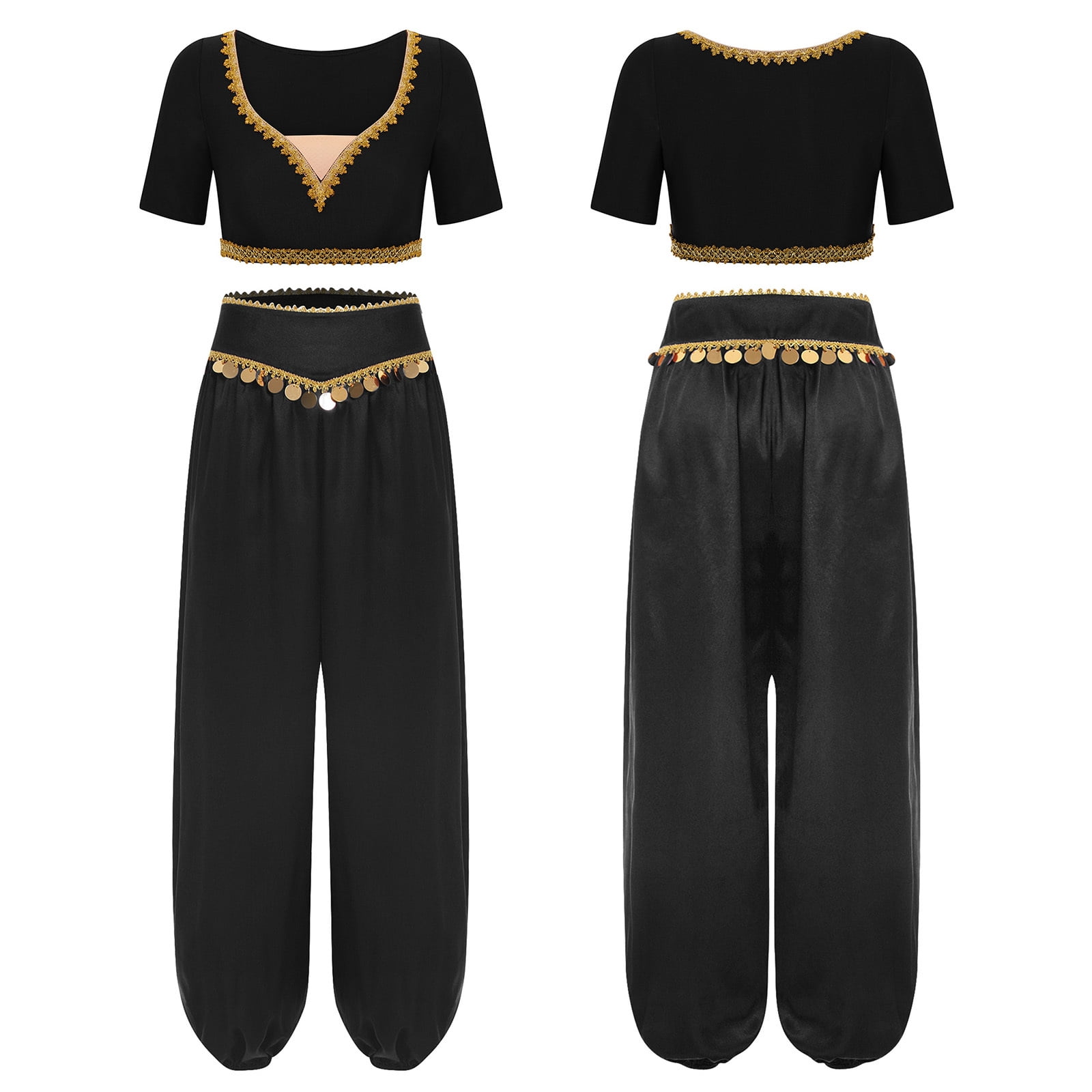 Aislor Women 2-piece Belly Dancing for Rave Party Shiny Sequin Tassel ...
