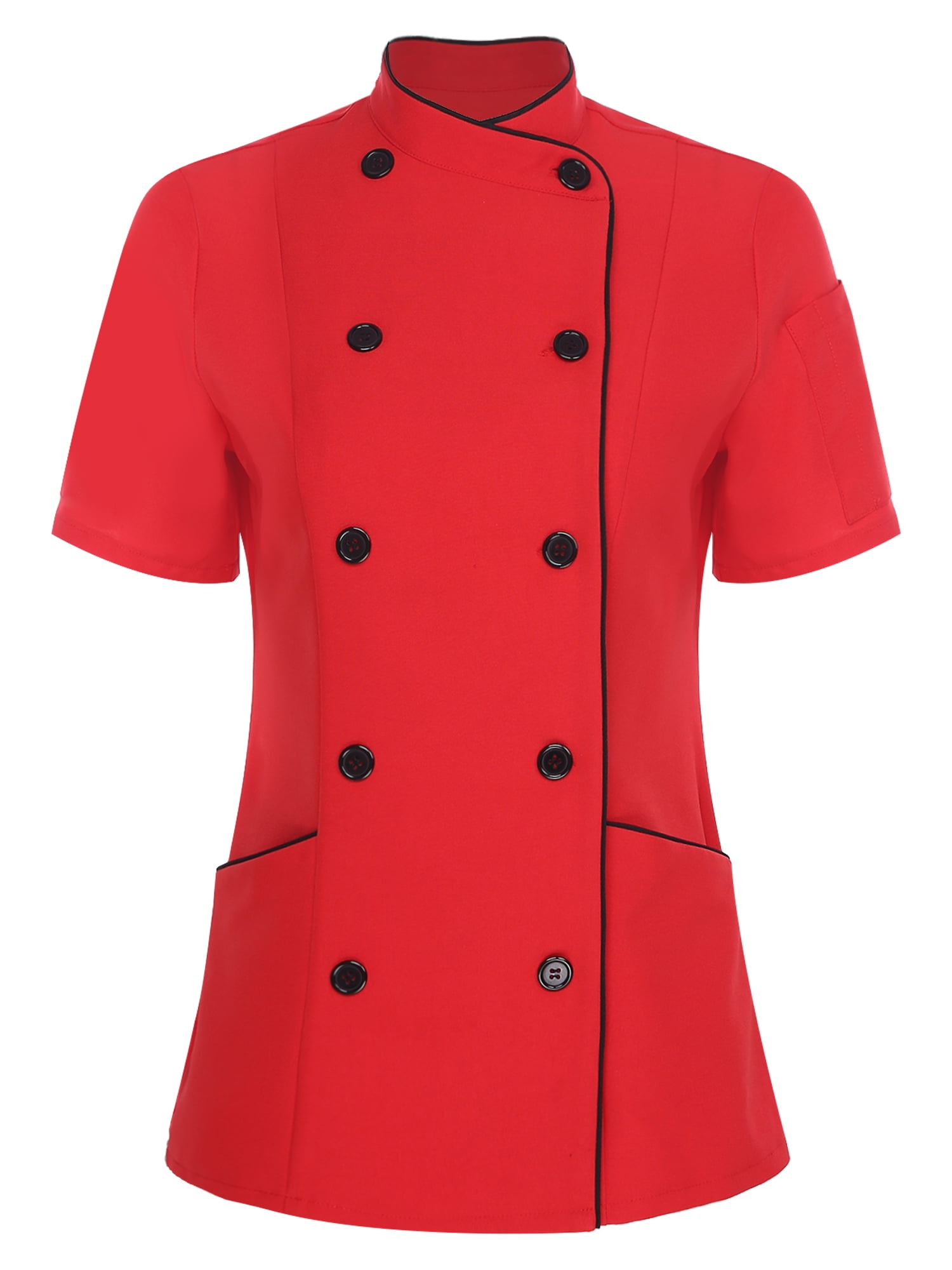 Aislor Women Classic Short Sleeve Chef Shirt Cooking Chef Coat Uniform ...