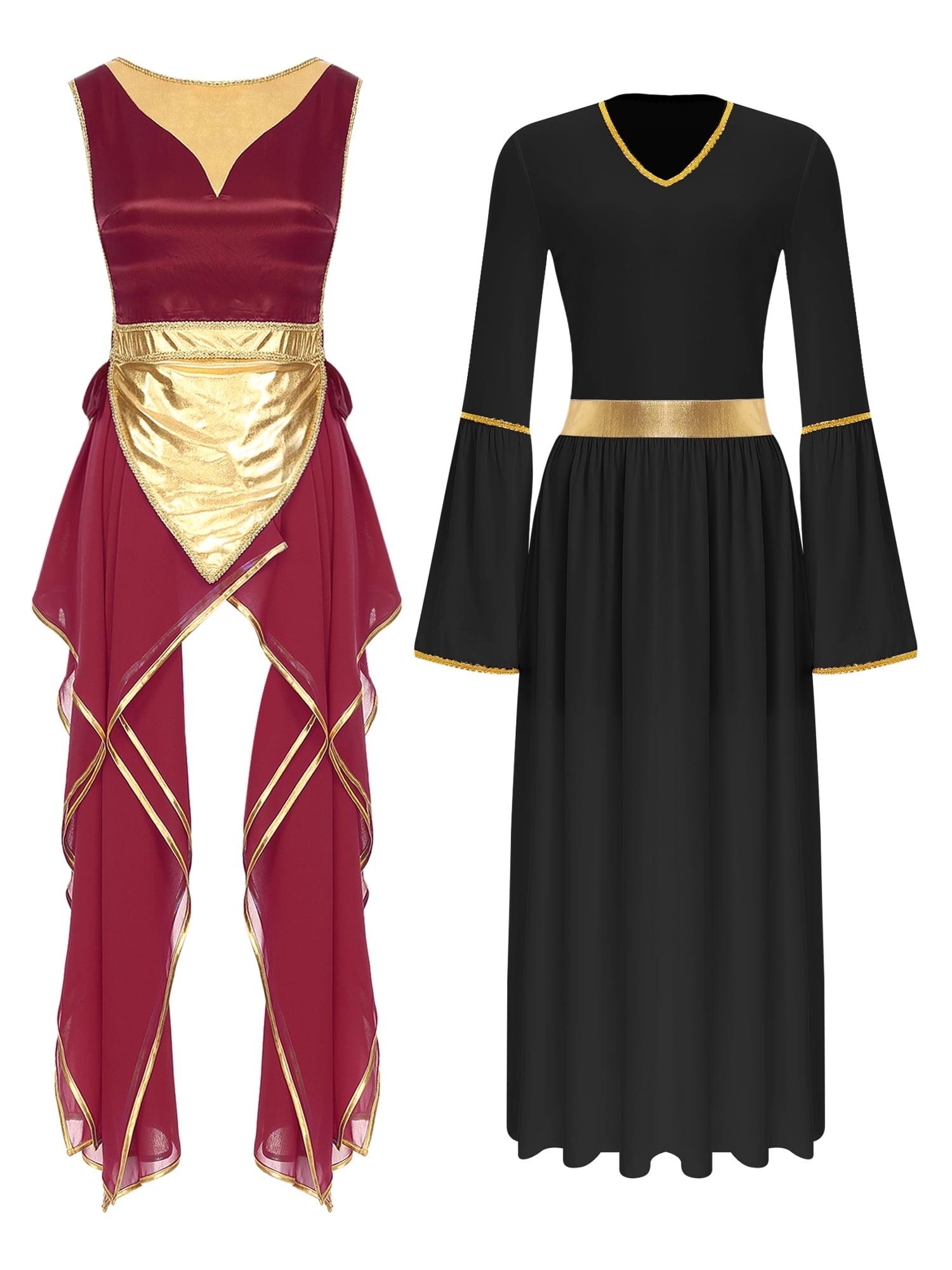 Aislor Women's 2 Pieces Praise Dance Costume Worship Dancewear ...