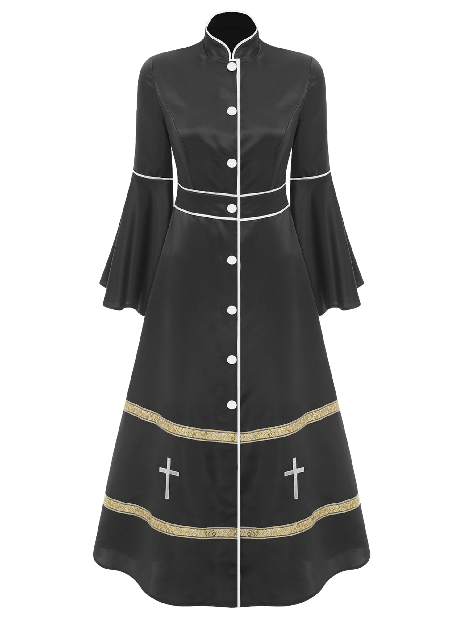 Aislor Women's Clergy Robe Flared Sleeves Church Minister Liturgical ...