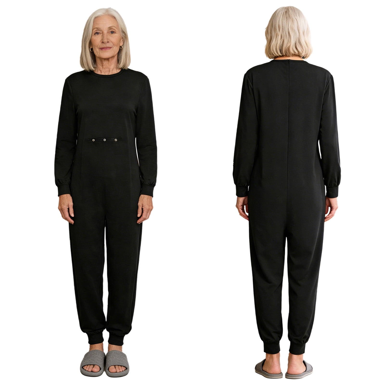 Aislor Women's Men Security Back-Zip Jumpsuit Long Sleeve Back Zipper ...