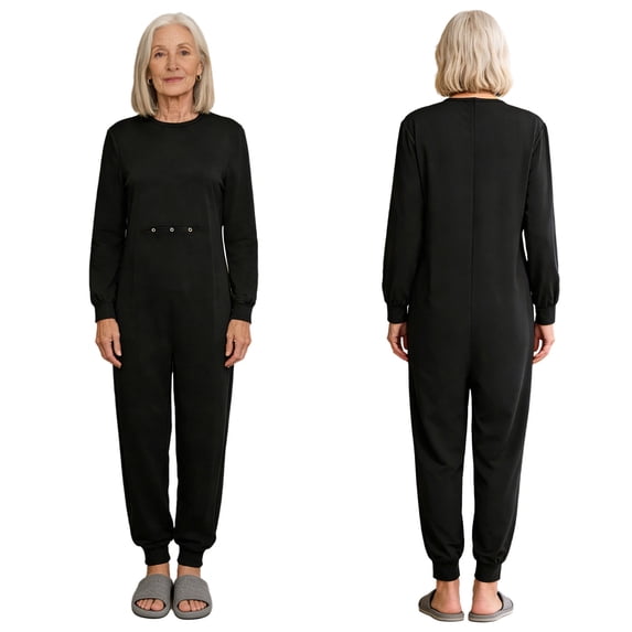 Aislor Women's Men Security Back-Zip Jumpsuit Long Sleeve Back Zipper ...