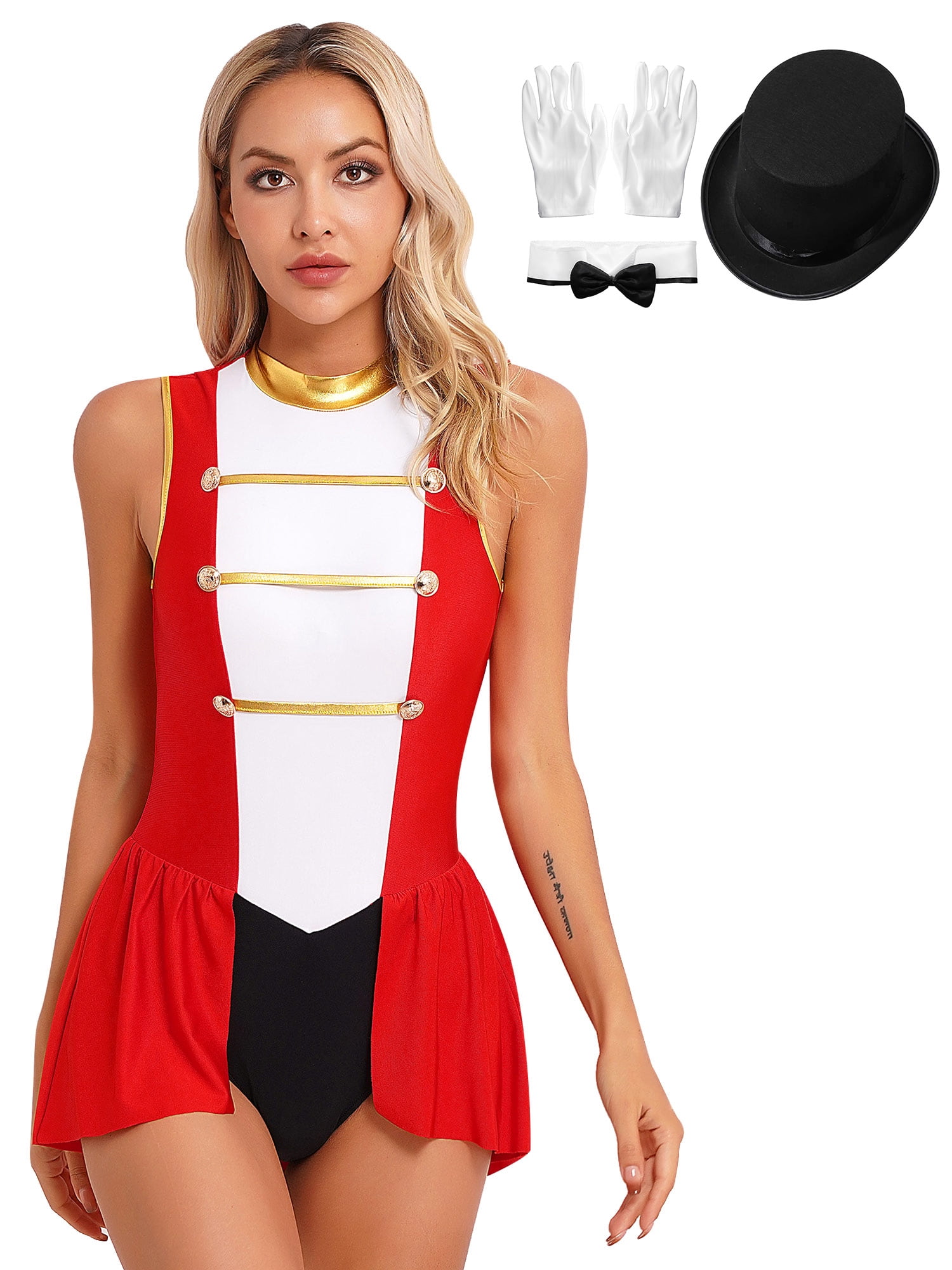 Aislor Women's Ringmaster Costume 4pcs Circus Costumes Halloween ...