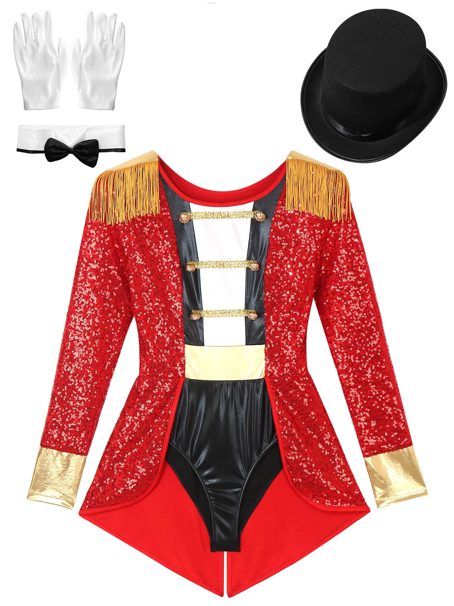 Aislor Womens Ringmaster Costume Circus Ring Leader Outfit Master Lion