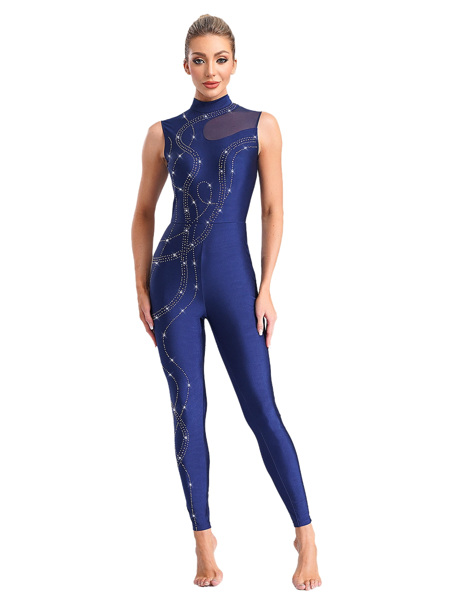 Aislor Women's Sparkle Gymnastics Unitard One Piece Slim Fit Dance ...