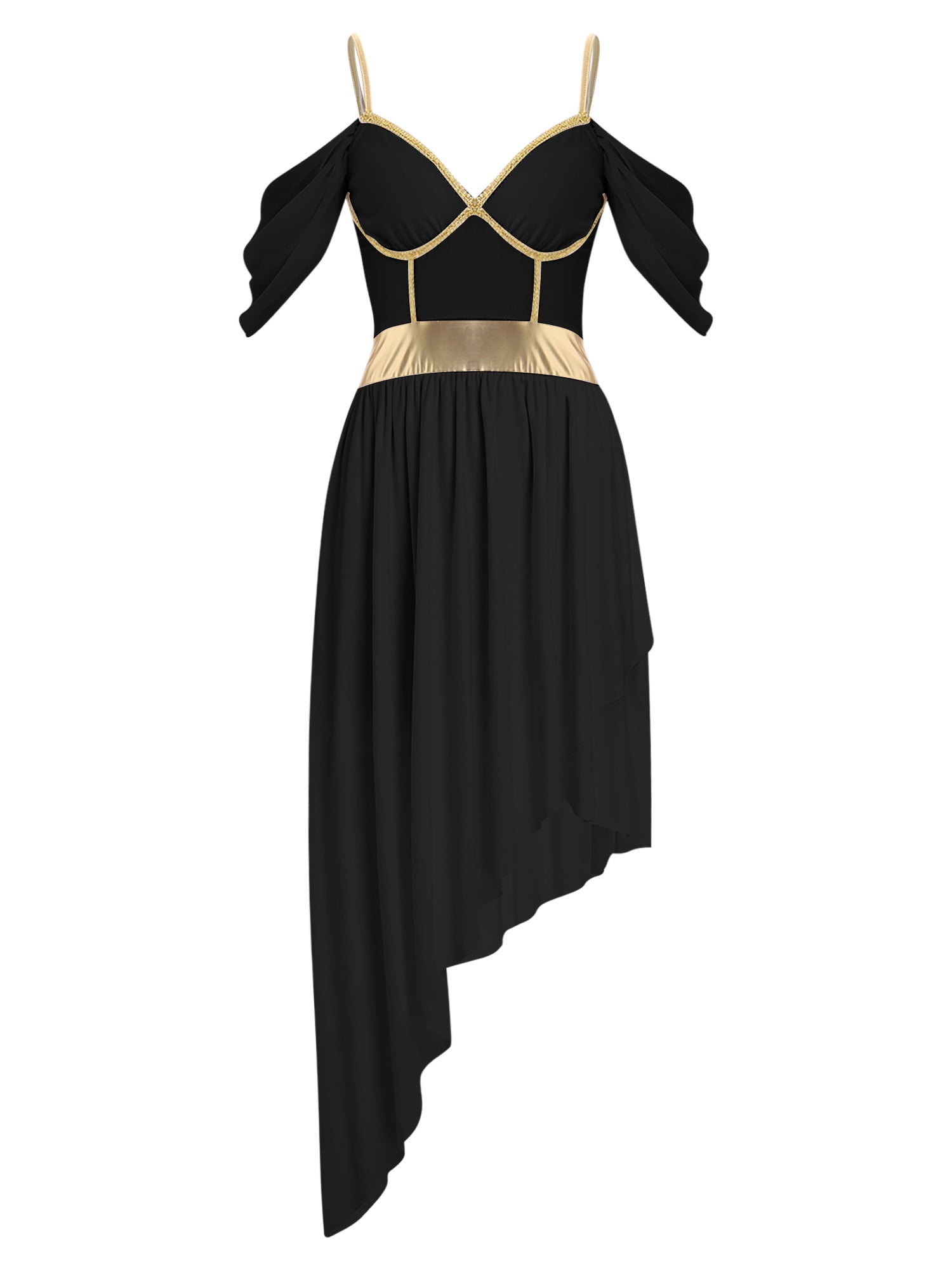 Aislor Womens Ancient Greek Dress Asymmetrical Hem Sling Stage ...