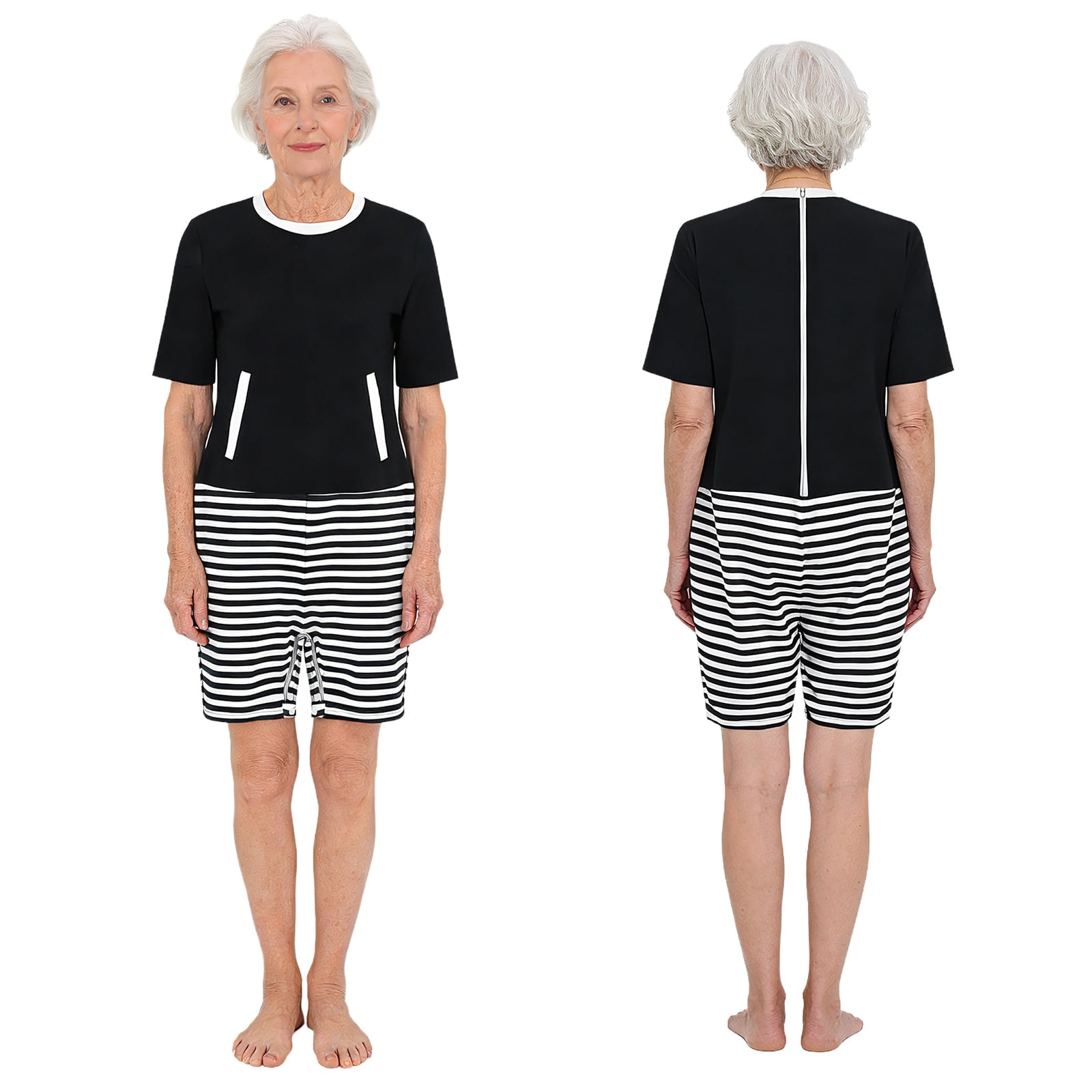 Aislor Womens Elderly Adaptive Clothing Zipper At Back And Crotch Color ...