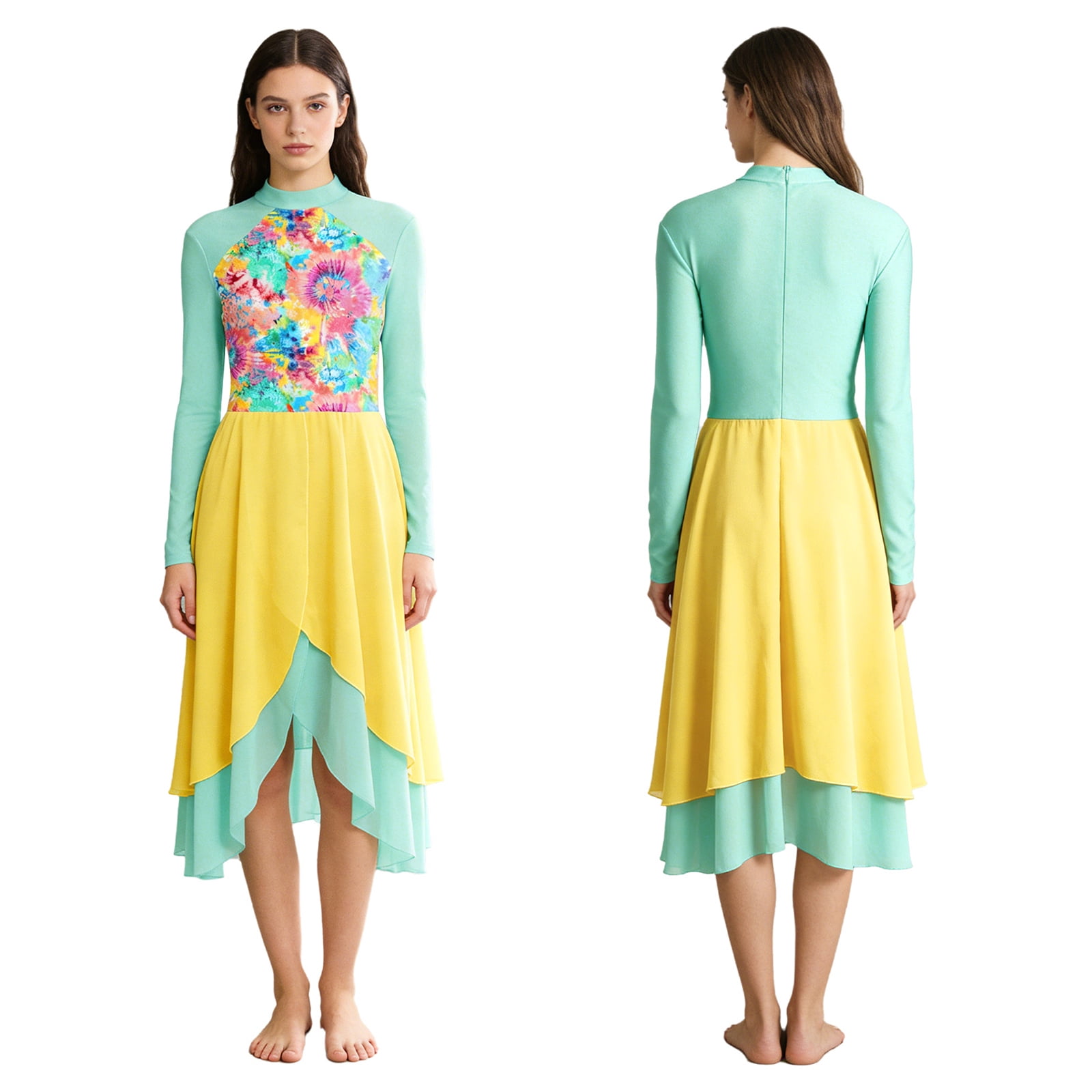 Aislor Womens Liturgical Dancewear Praise Dance Tunic Long Sleeve ...