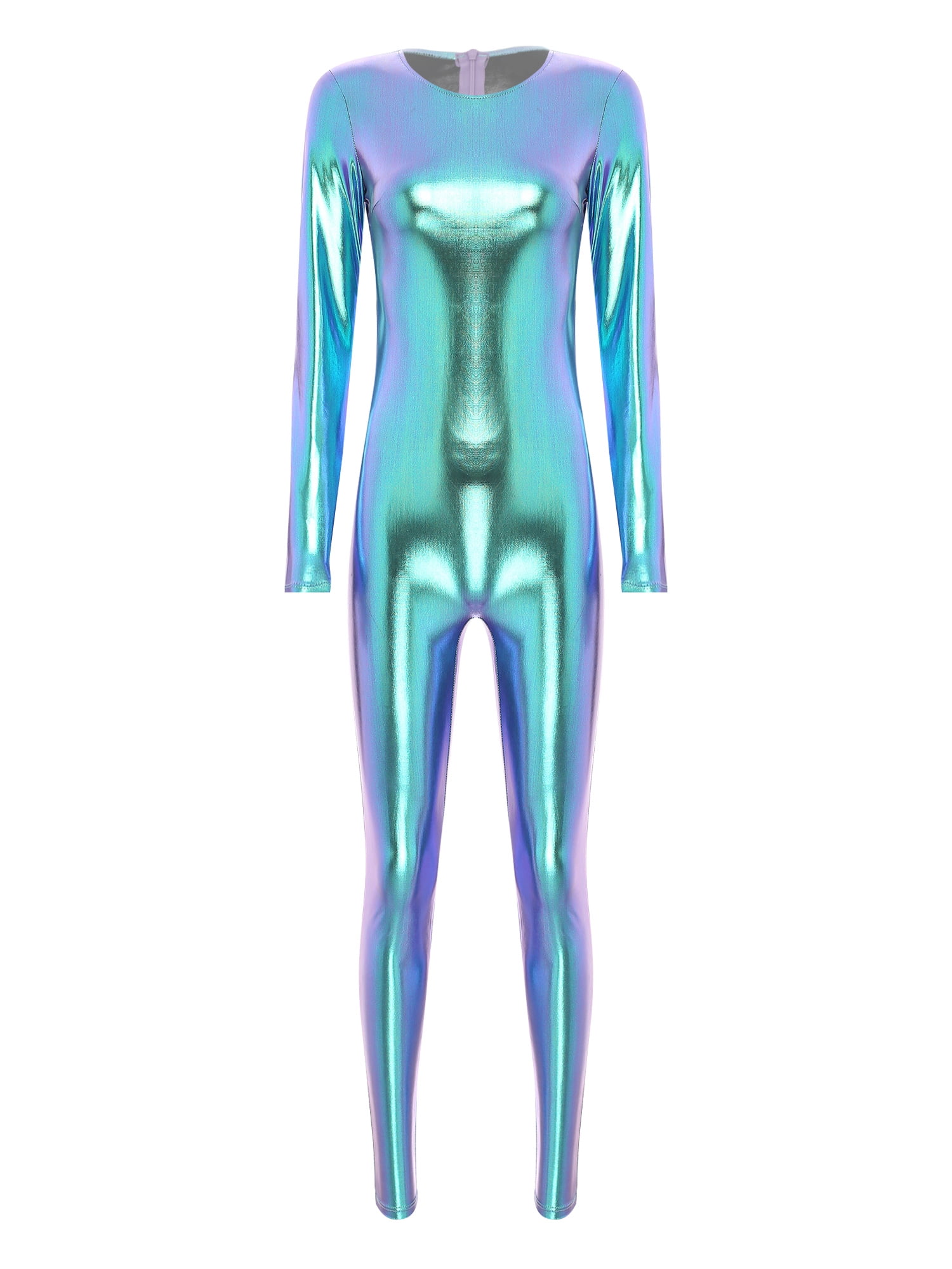 Aislor Womens Metallic Shiny Tank Unitards Full Body One Piece Slim Fit ...