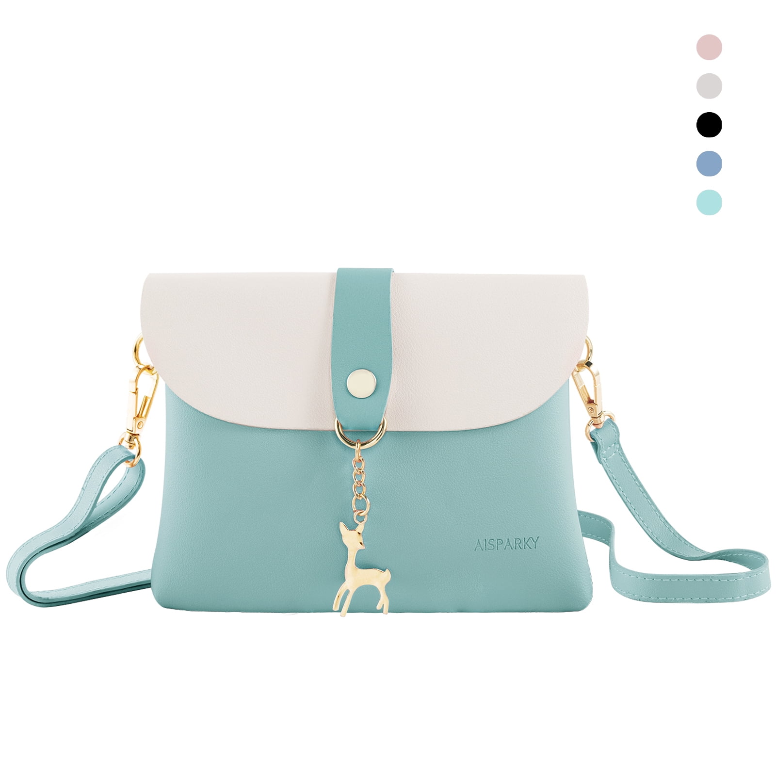 AISPARKY Teen's Small Crossbody Purse with Pendant, PU Leather Bag for ...