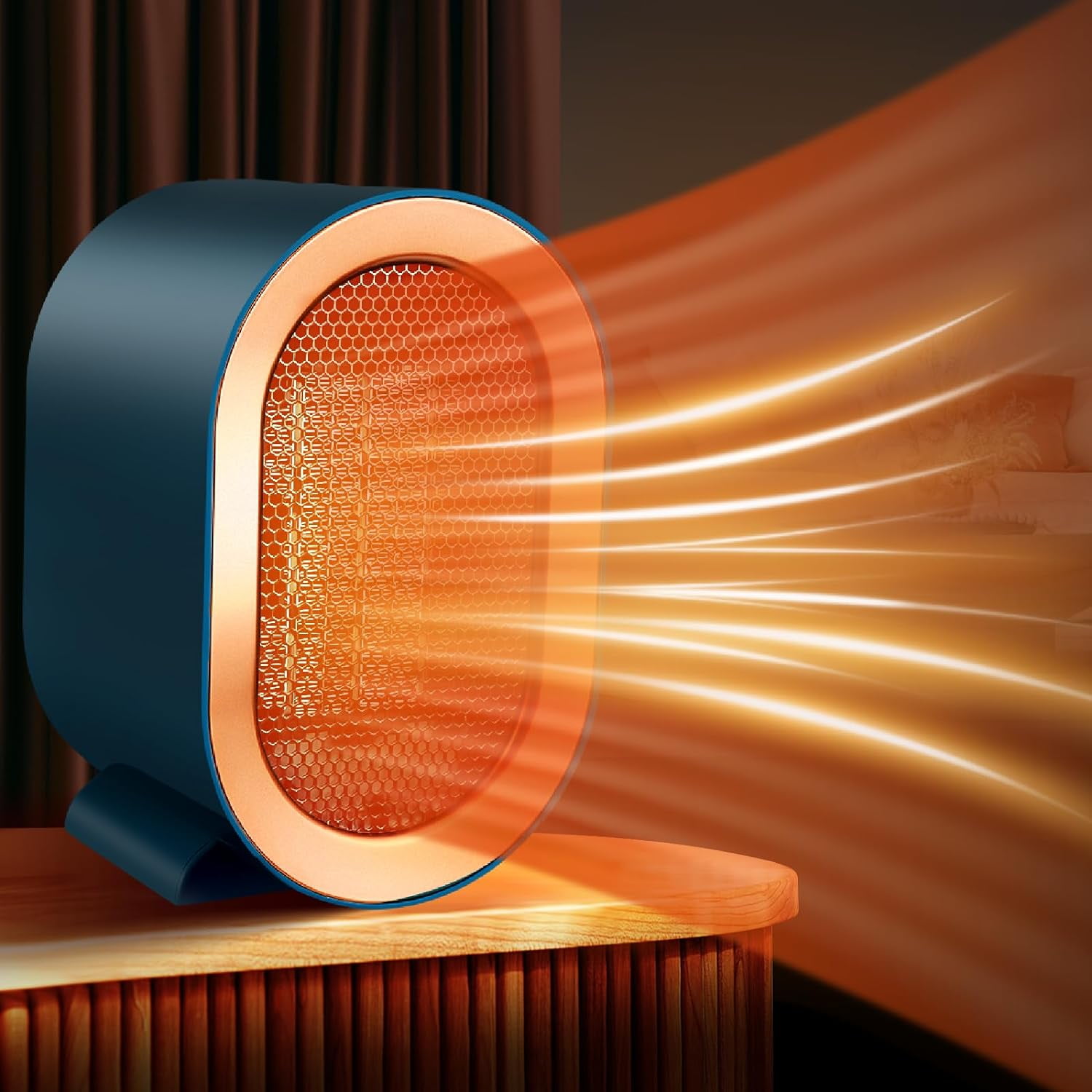 Aisuo Space Heater for Indoor Use, 1200W Mini Fan Heater with 2 Heating ...