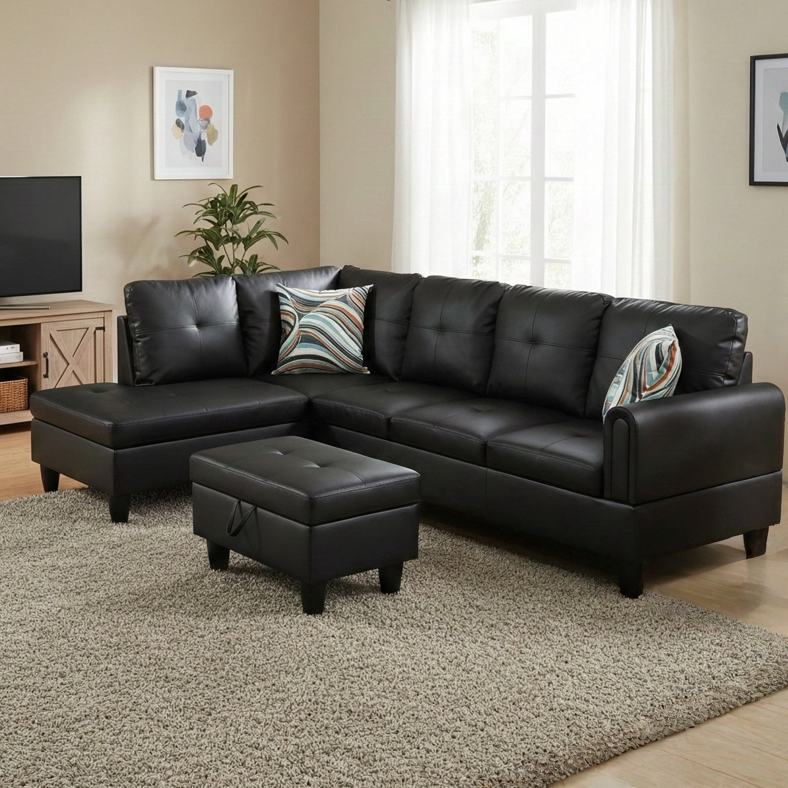 Aisword Sectional Sofa Couch, 97" L-Shaped Living Room Sets with ...
