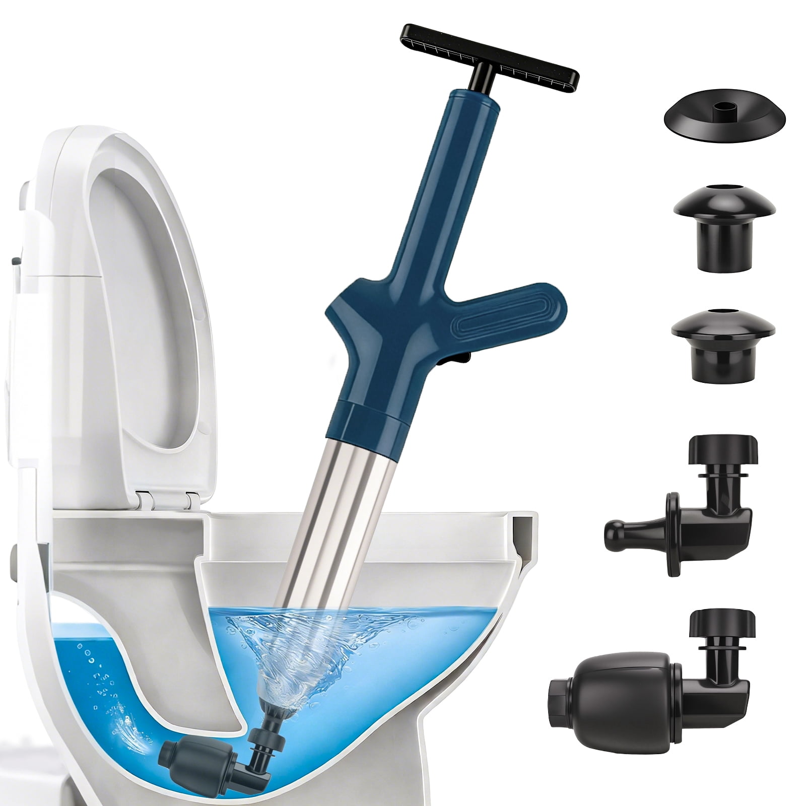 Aitatty Heavy Duty Toilet Plunger: High Pressure Air Plunger Toilet ...