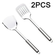 Casewin 2 Pieces Stainless Steel Cooking Spatula Set Flat Top Metal ...