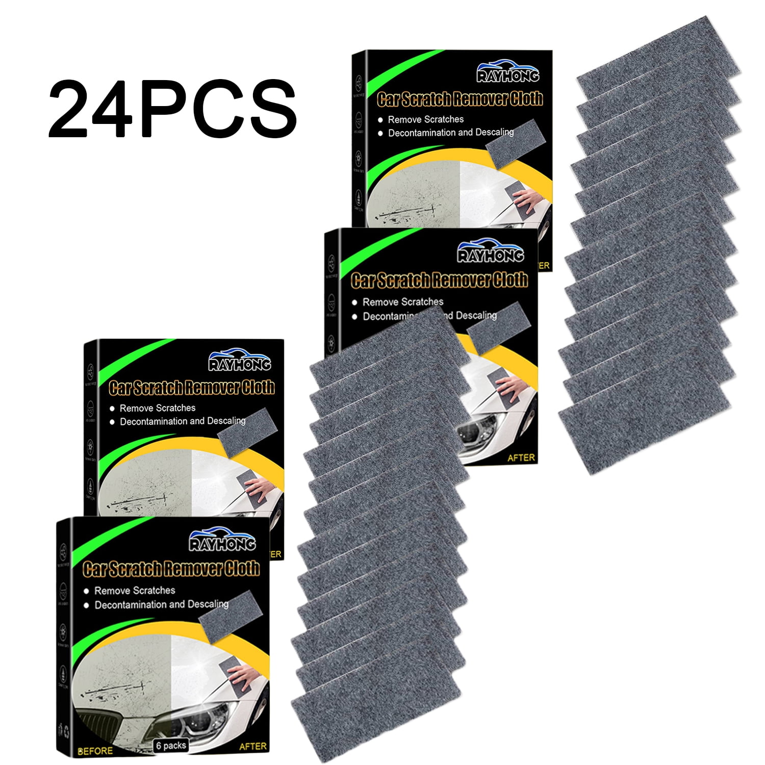 Aiteng 24PCS Nano Sparkle Cloth Car Scratch Remover, Nanosparkle Cloth ...
