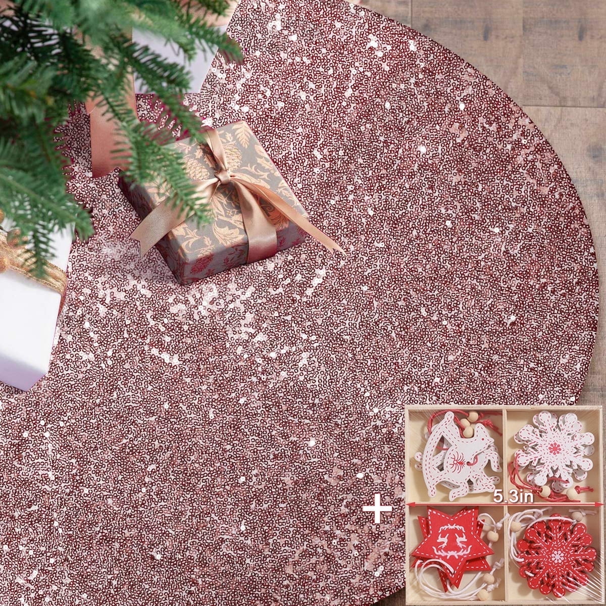 Aiteng 36 Inch Christmas Tree Skirt, Sequin Tree Skirts Glitter Xmas ...