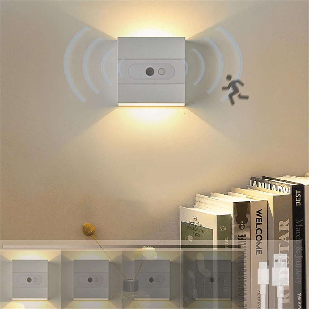 Aiteng Wireless Rechargeable Wall Sconce, Brightness Adjustable Motion ...