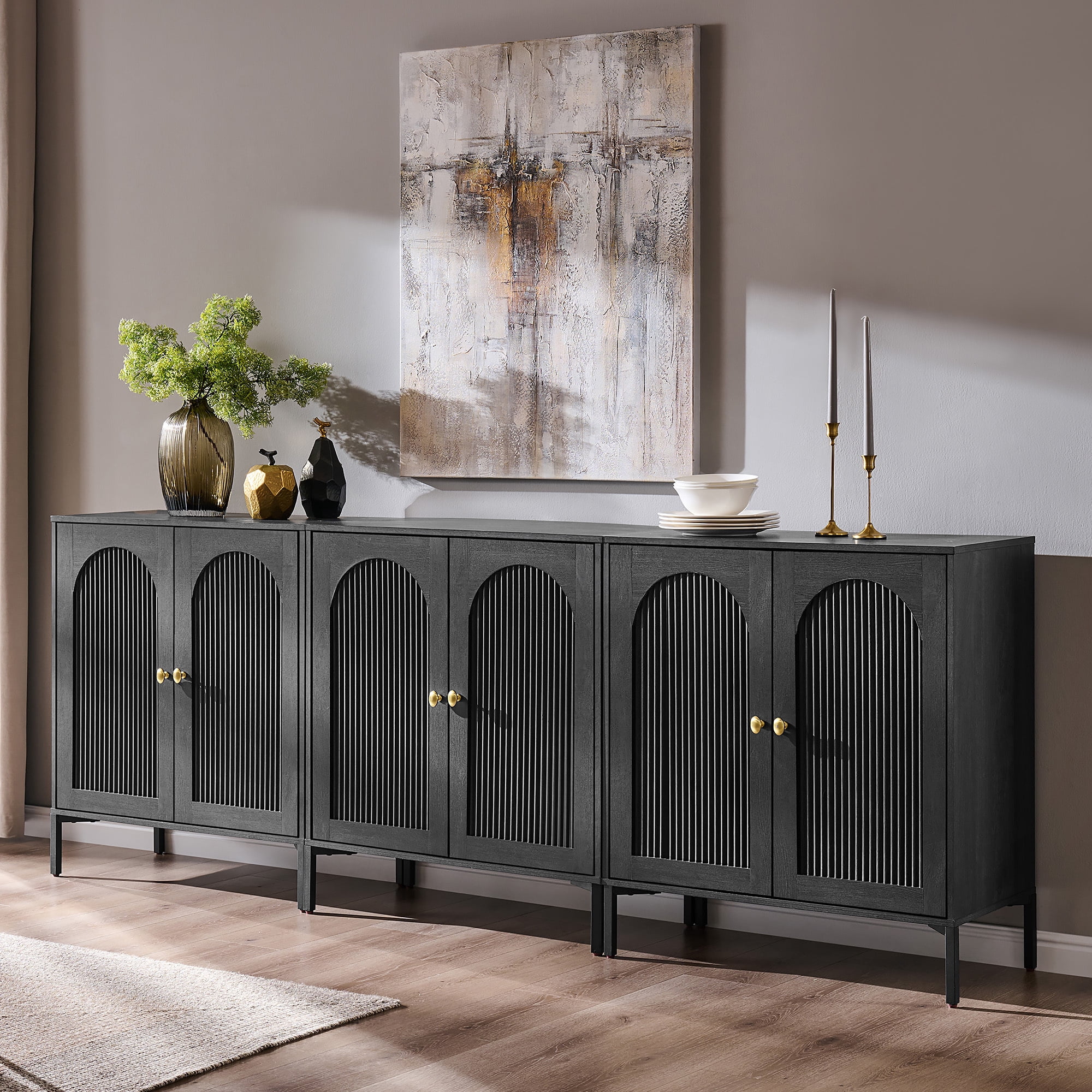 Aitjunz Modern Buffet Cabinet with Storage, 92.63'' W Sideboard and ...