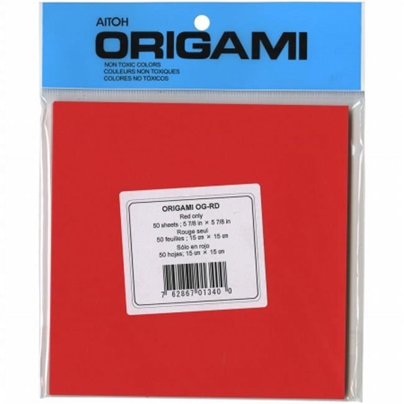 Aitoh Origami Paper 5.875"X5.875" 50/Pkg-Red - Walmart.com