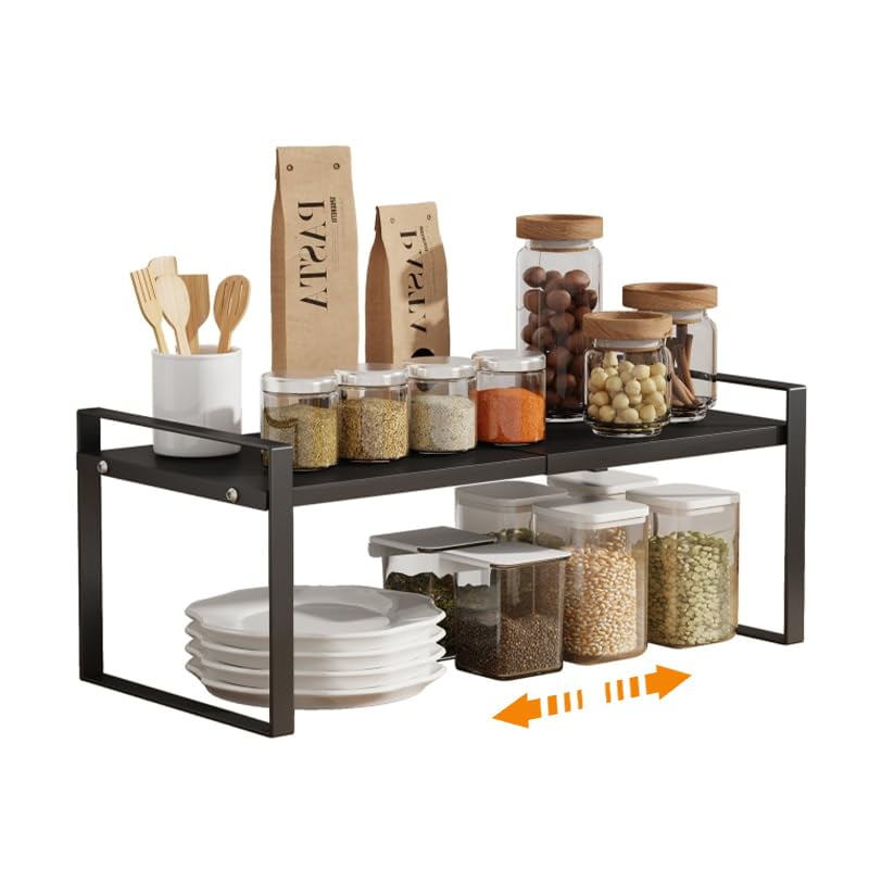 Aiusafacai Expandable Cabinet Shelf Organizer Riser for Kitchen Pantry ...