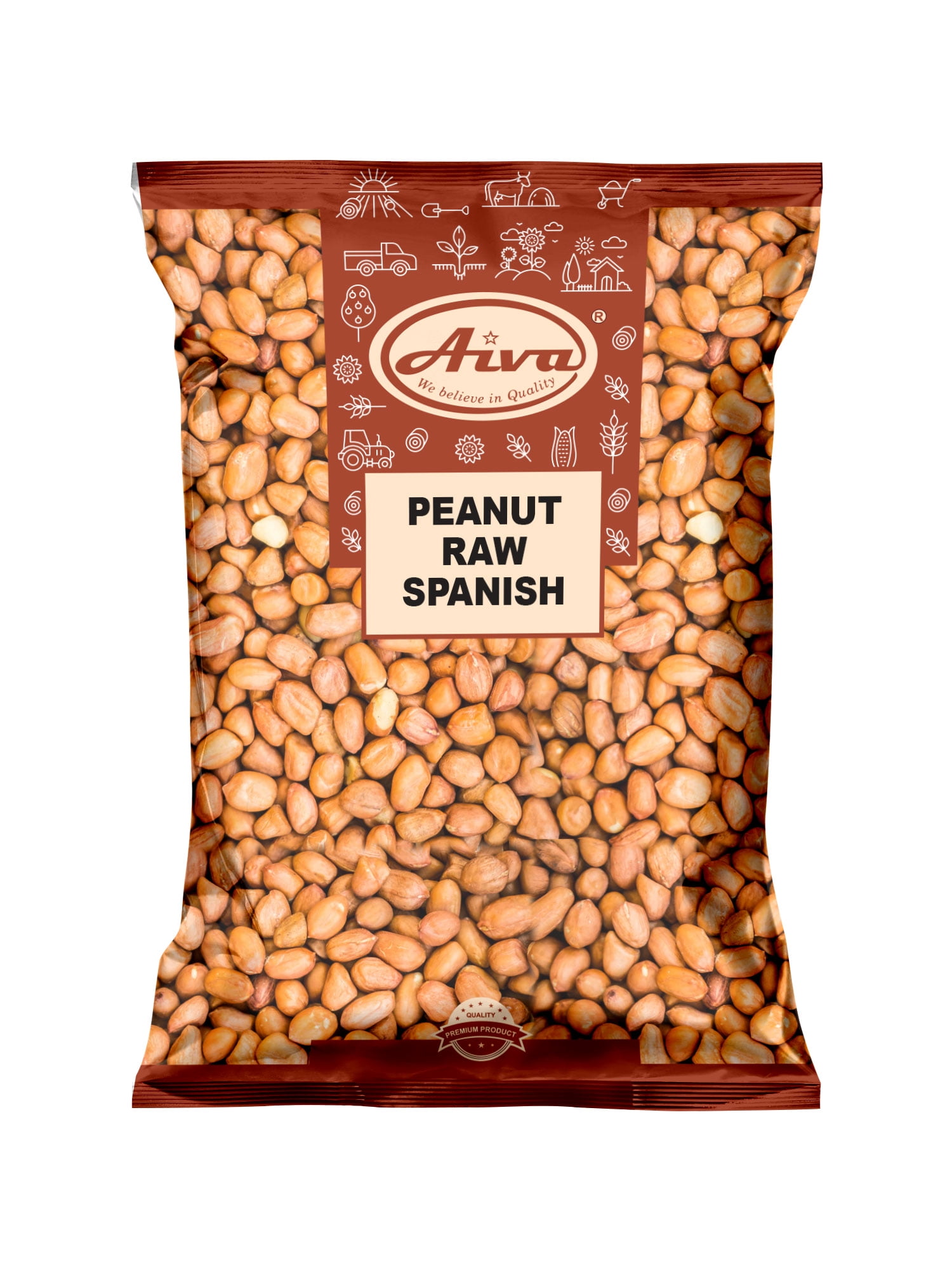 Aiva Raw Spanish Peanuts DEF29 (5 LB) Bulk - Whole Unsalted Peanuts for ...