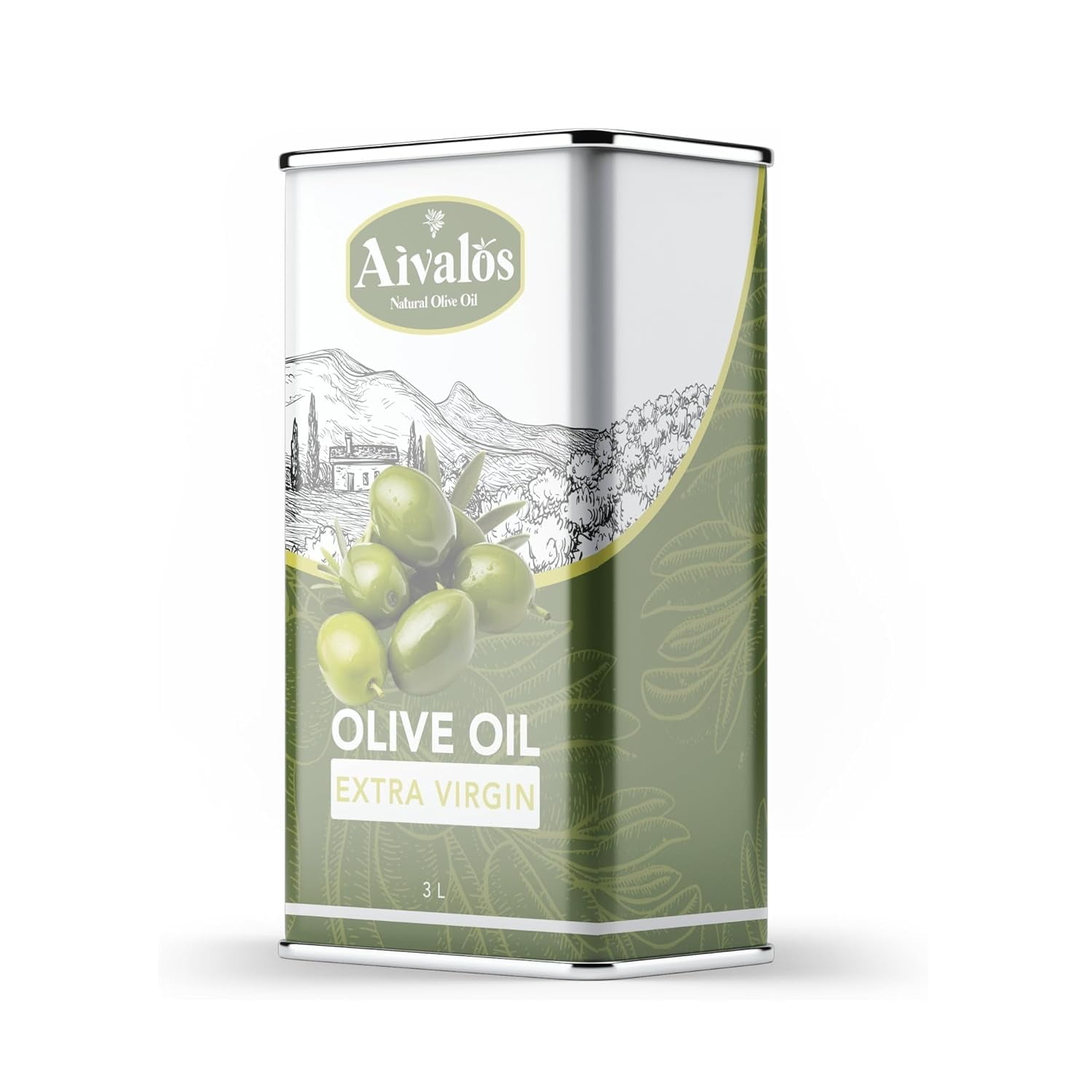 Aivalos Premium Extra Virgin Olive Oil 3L – Cold Pressed Natural Olive ...