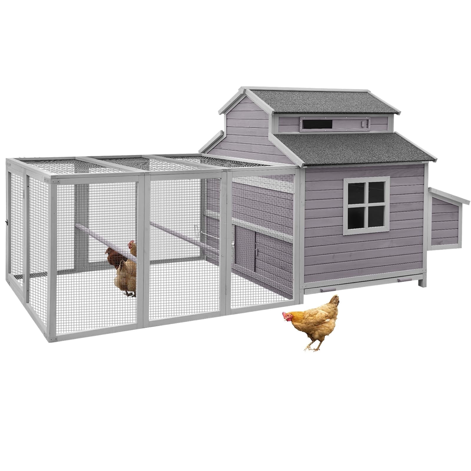 Aivituvin 115’’ Large Chicken Coop with Run, Wooden Hen House with ...