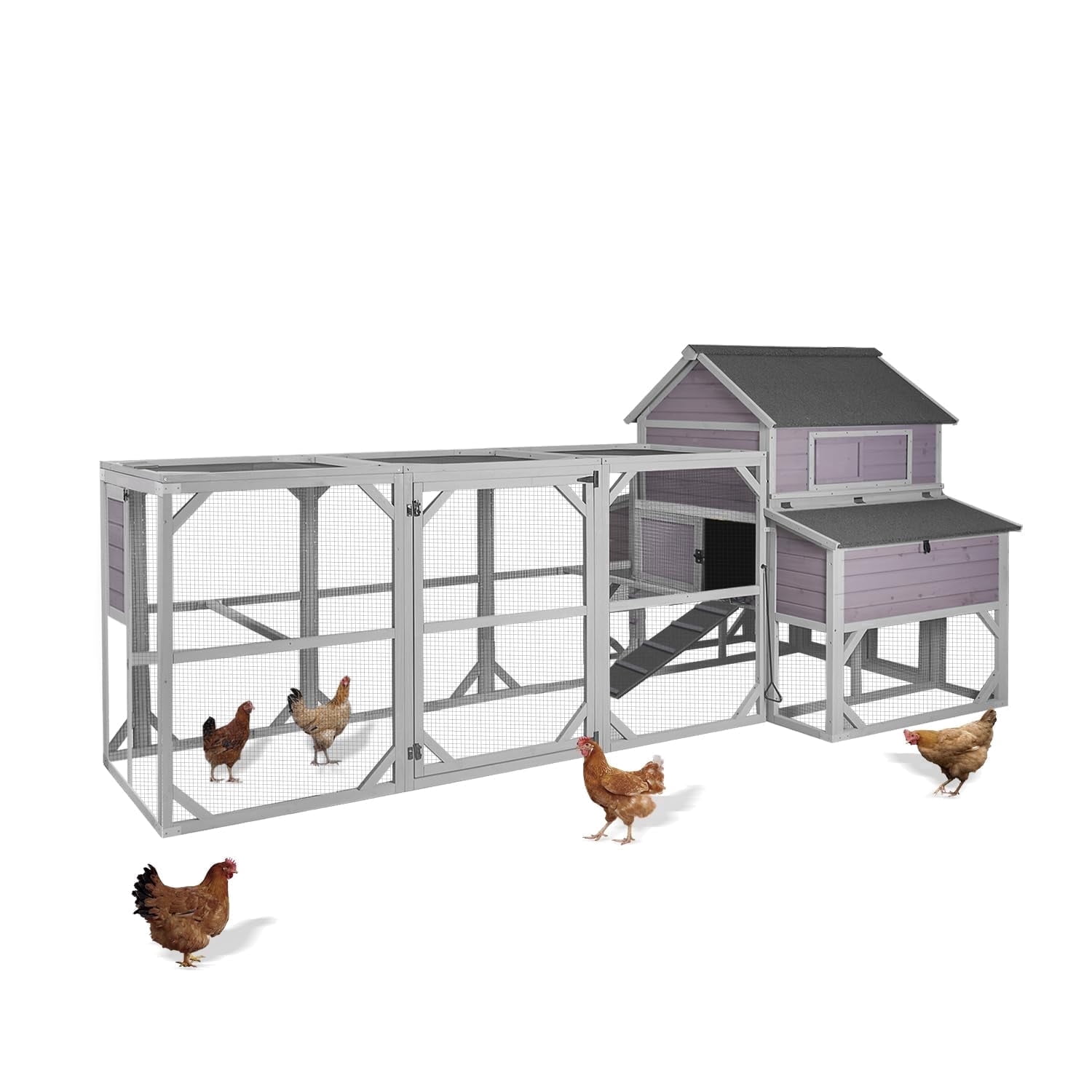 Aivituvin 118" Large Chicken Coop with Run, 6 Nesting Boxes & Removable ...