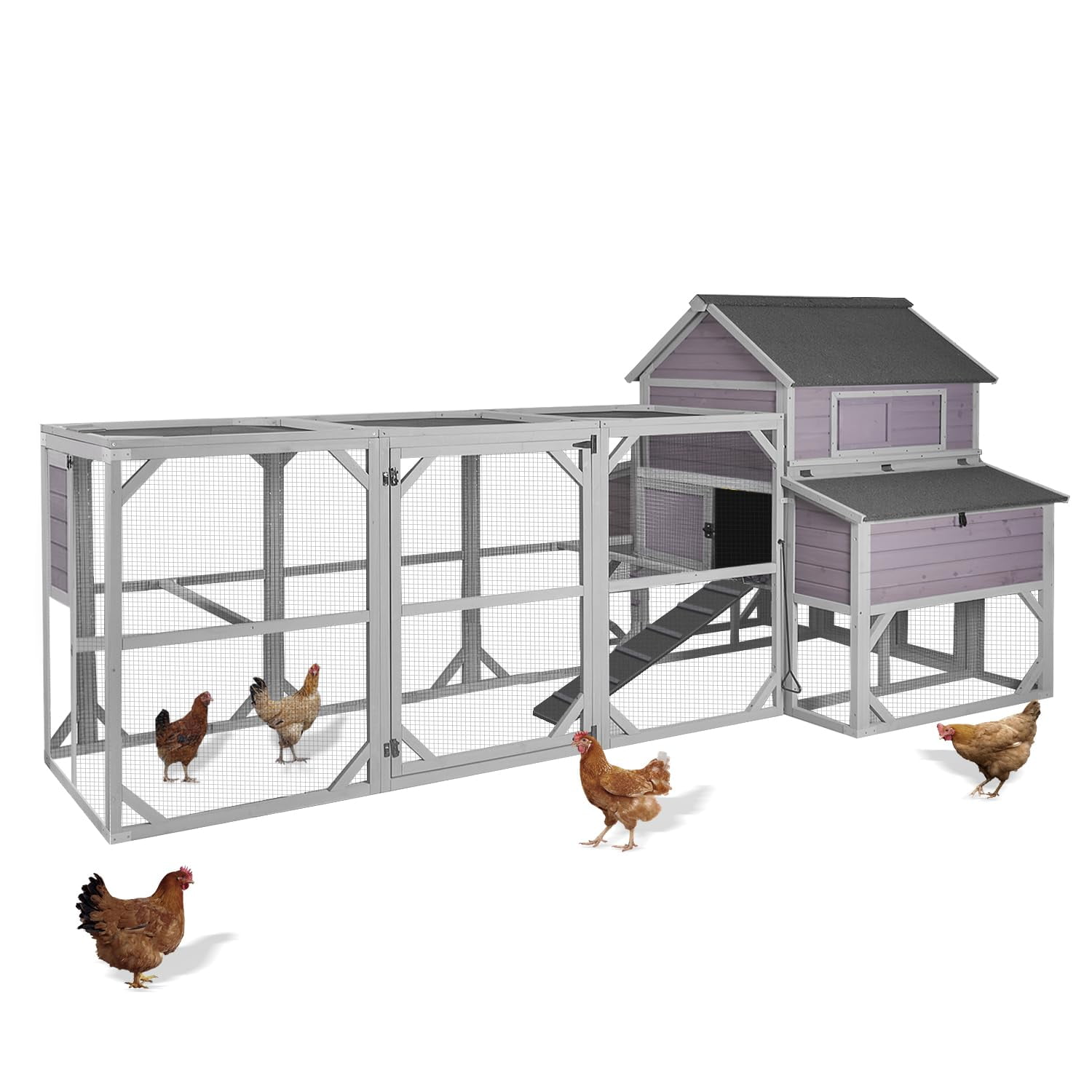 Aivituvin 137" Extra Large Chicken Coop with Run, 6 Nesting Boxes ...