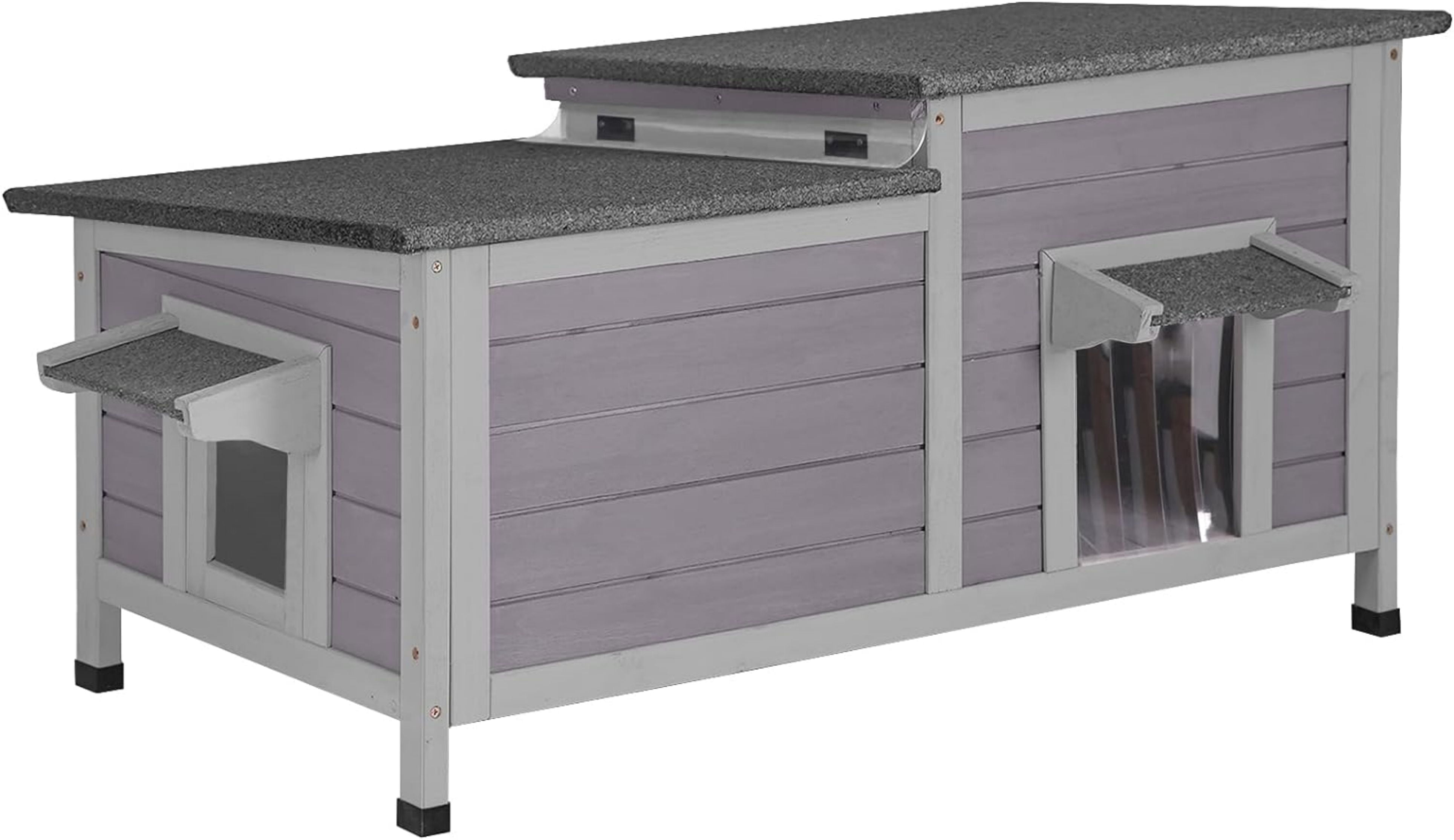 Aivituvin Cat House Outdoor Feral Shelter, Weatherproof Condo for ...
