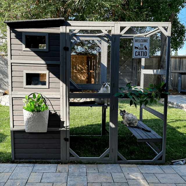 Aivituvin 70''H Large Catio 4 Tiers Outdoor Cat House Walk-in ...