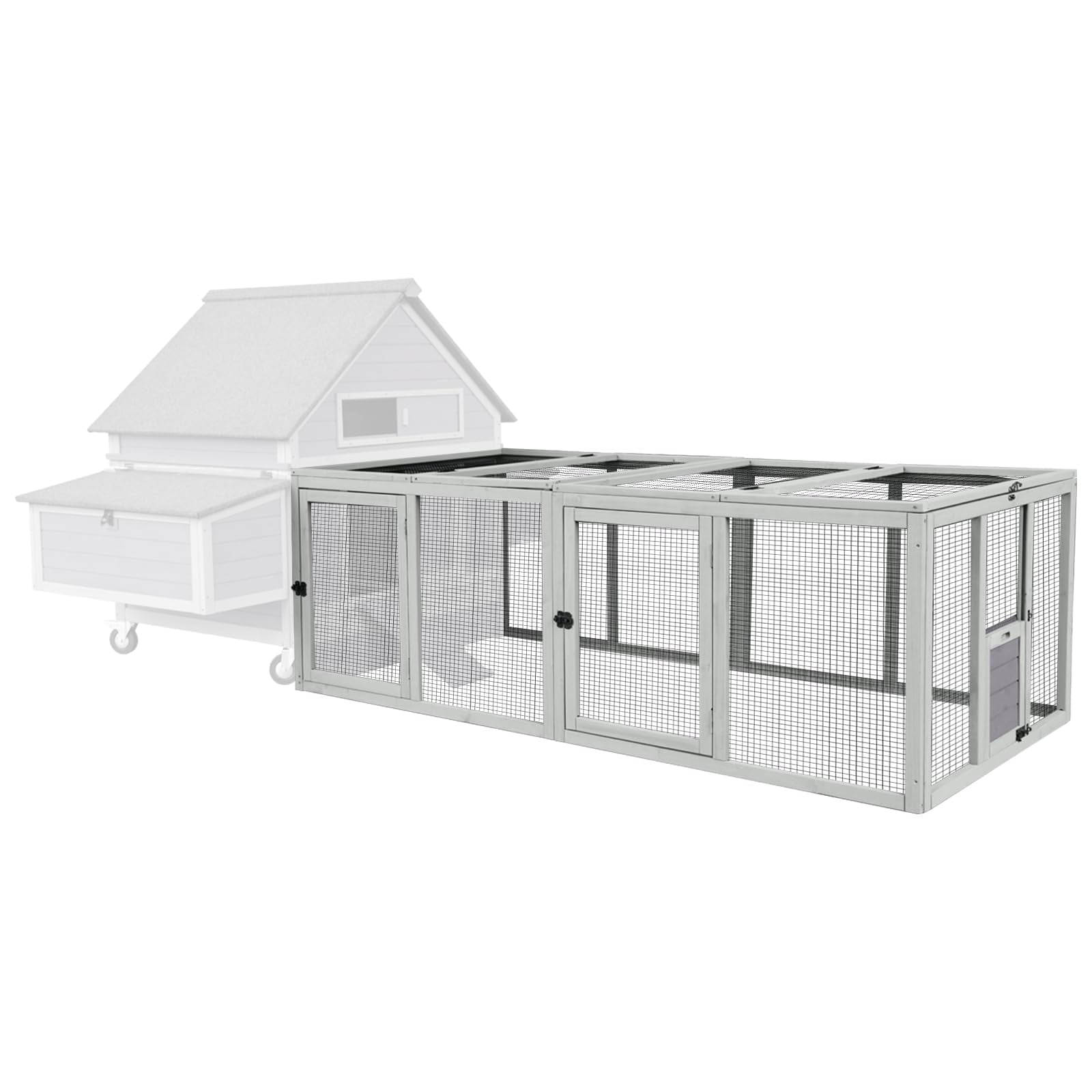 Aivituvin 79"L Chicken Run, Large Chicken Coop Extension with 5 Doors ...
