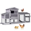 "PawHut Portable Large Wooden Chicken Coop with Indoor & Outdoor Run ...