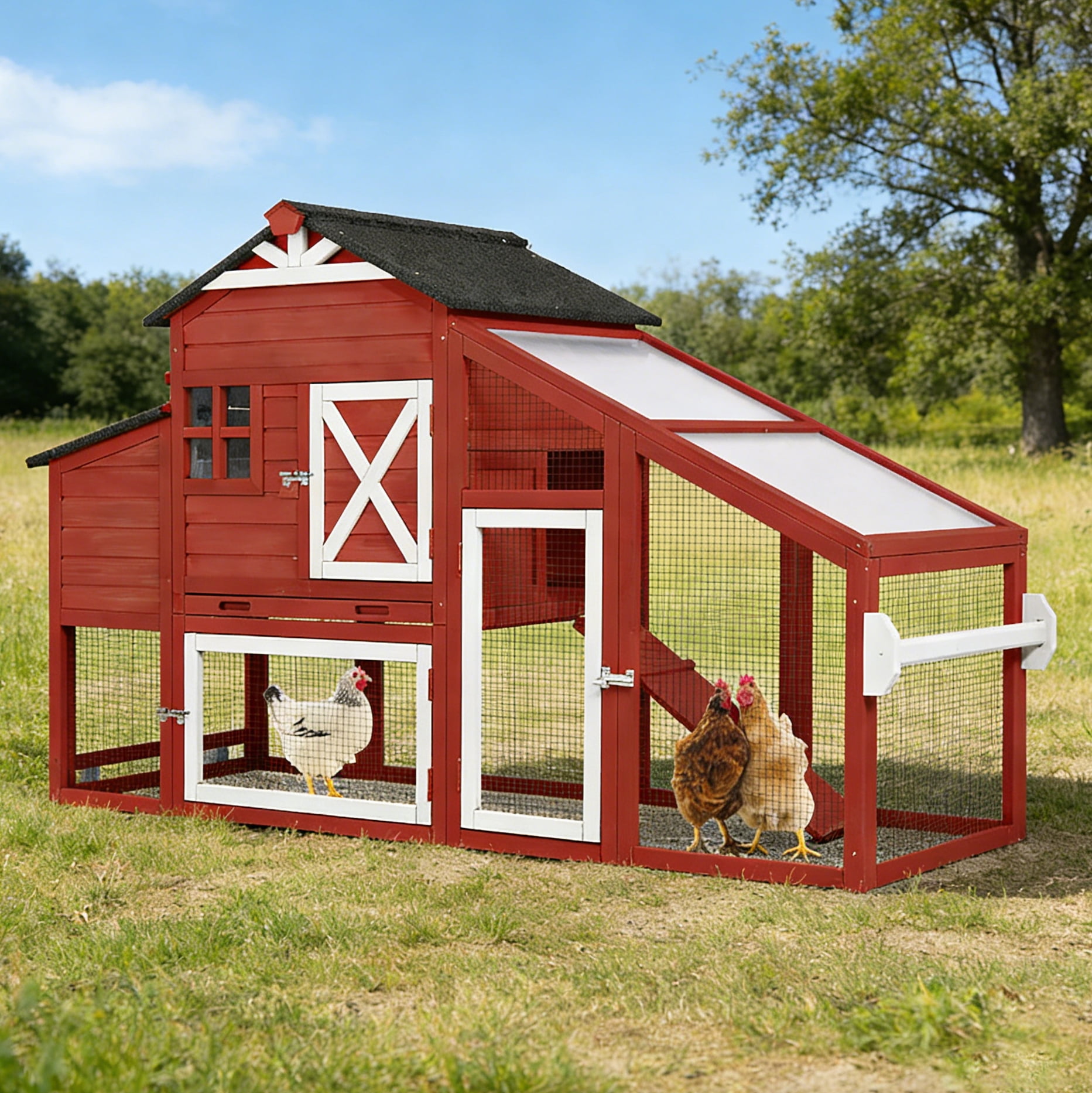 Aivituvin Aivituvin Wooden Chicken Coop for 4 Chickens Mobile Chicken ...