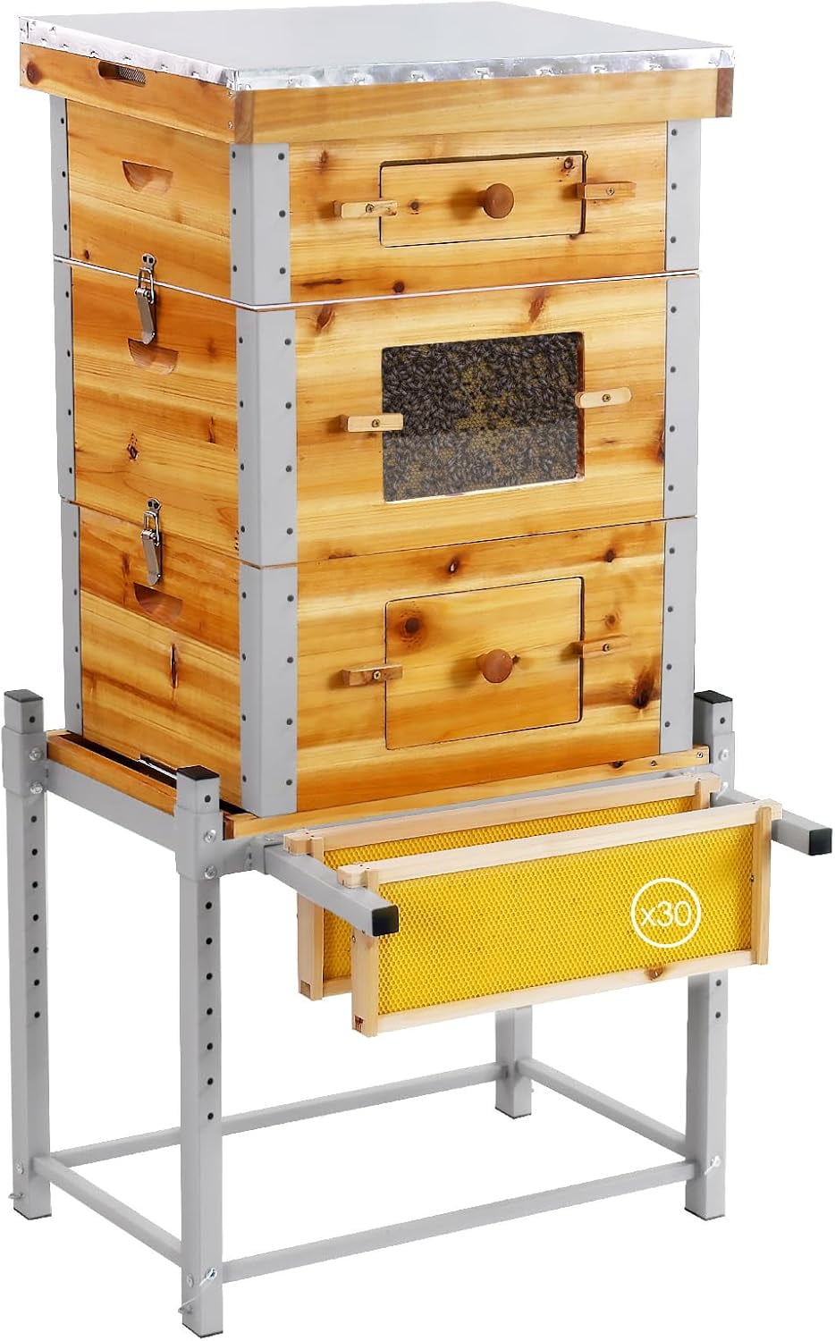 Aivituvin Bee Hive Bee Box 10 Frame Upgrade with All -Around Metal ...