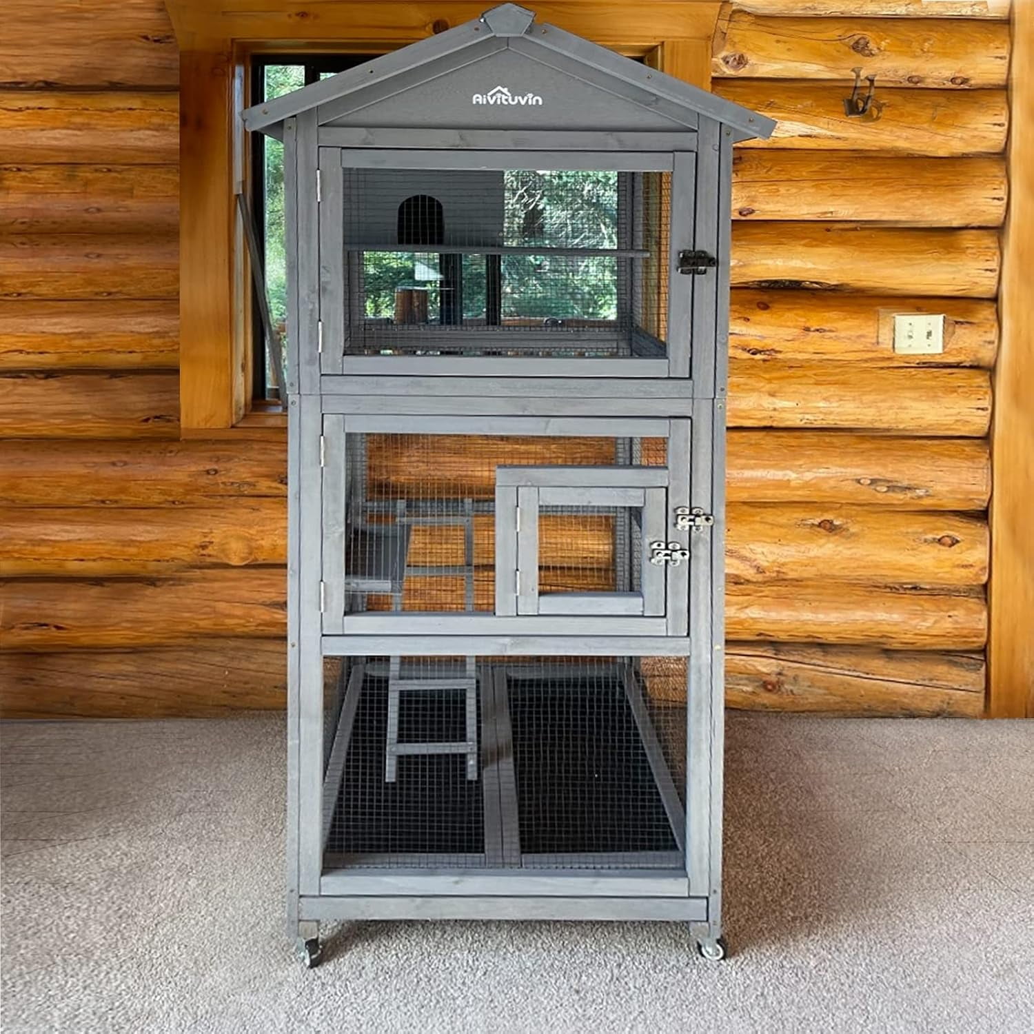 Aivituvin Bird Cages Outdoor Bird Aviary Indoor Parakeet Cage with ...