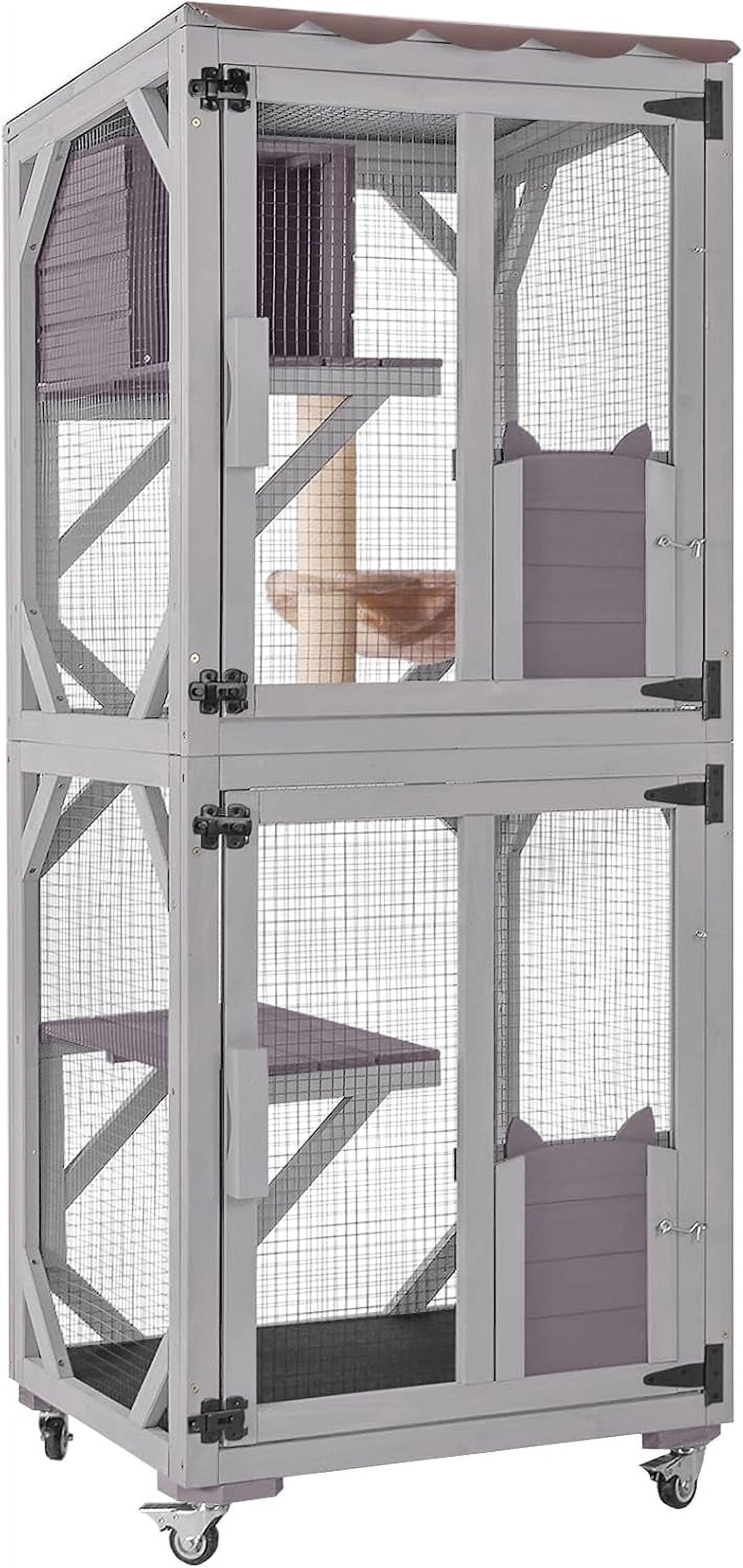 PurelyGoods Cat Catio Outdoor Cat House Movable Cat Enclosures on ...
